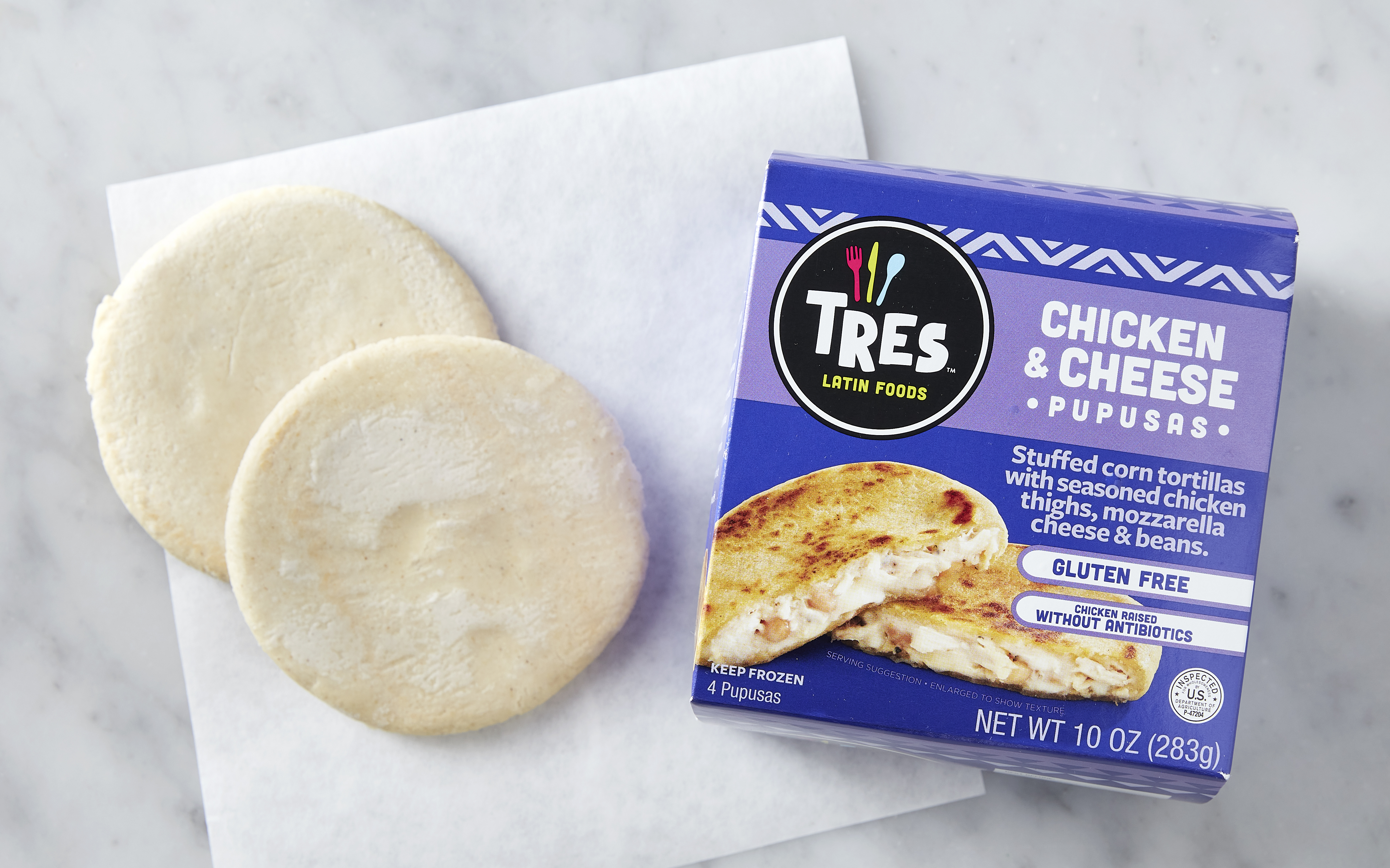 Chicken & Cheese Pupusas | 4 count | Tres Latin Foods | Good Eggs