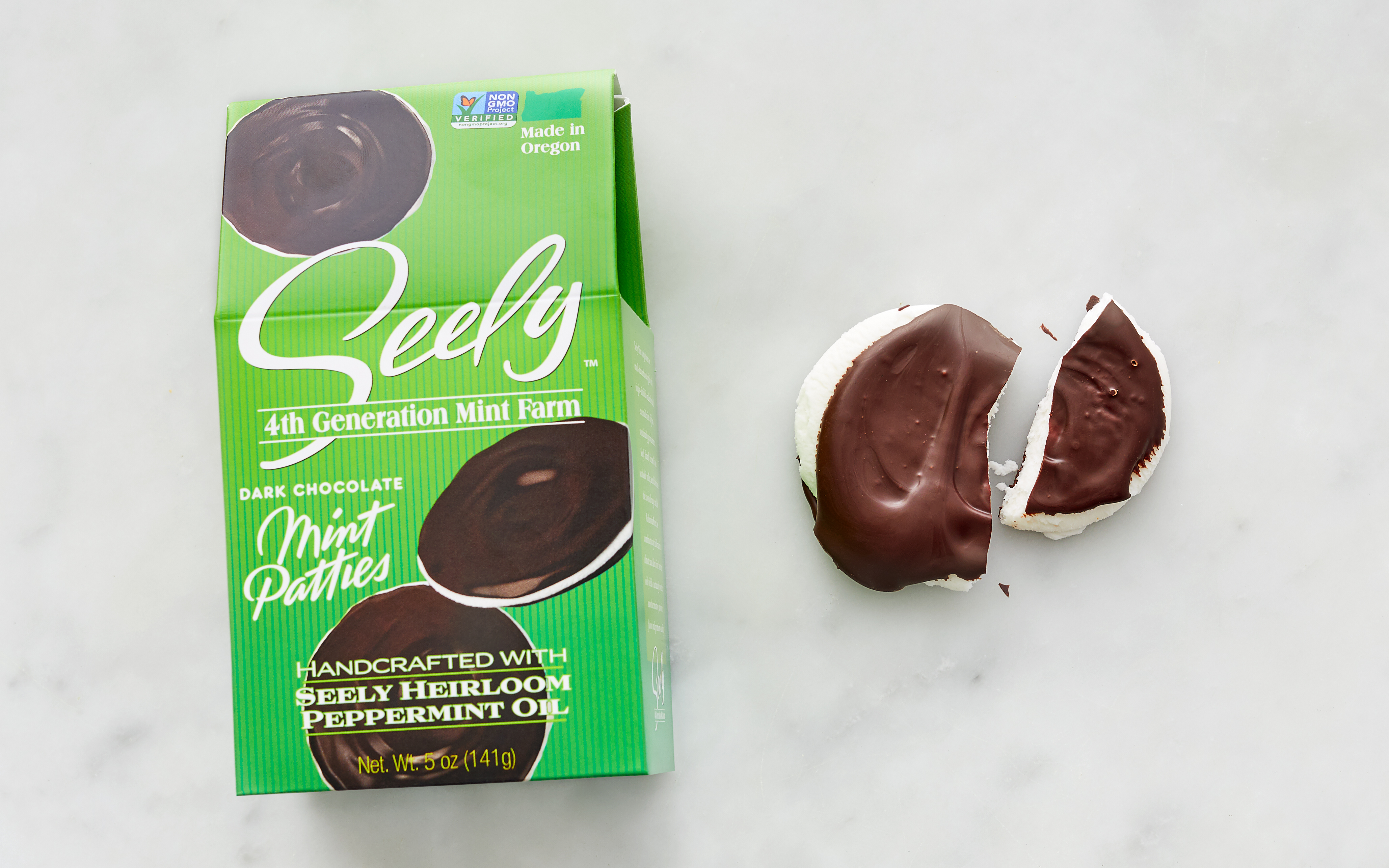 Dark Chocolate Mint Patties | 5 oz | Seely Mint | Good Eggs