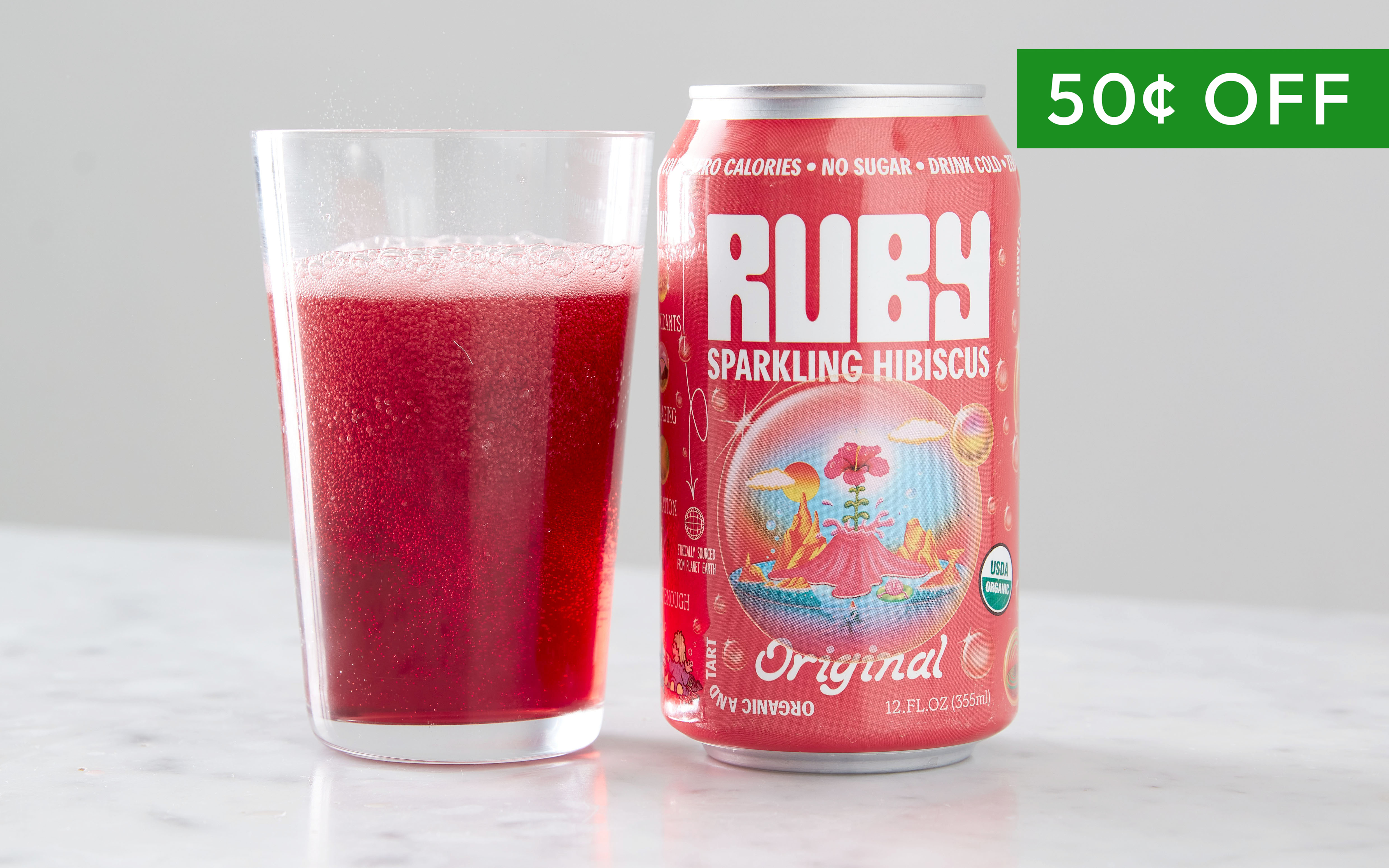 Unsweetened Sparkling Hibiscus Water | 12 oz | Ruby Hibiscus | Good Eggs