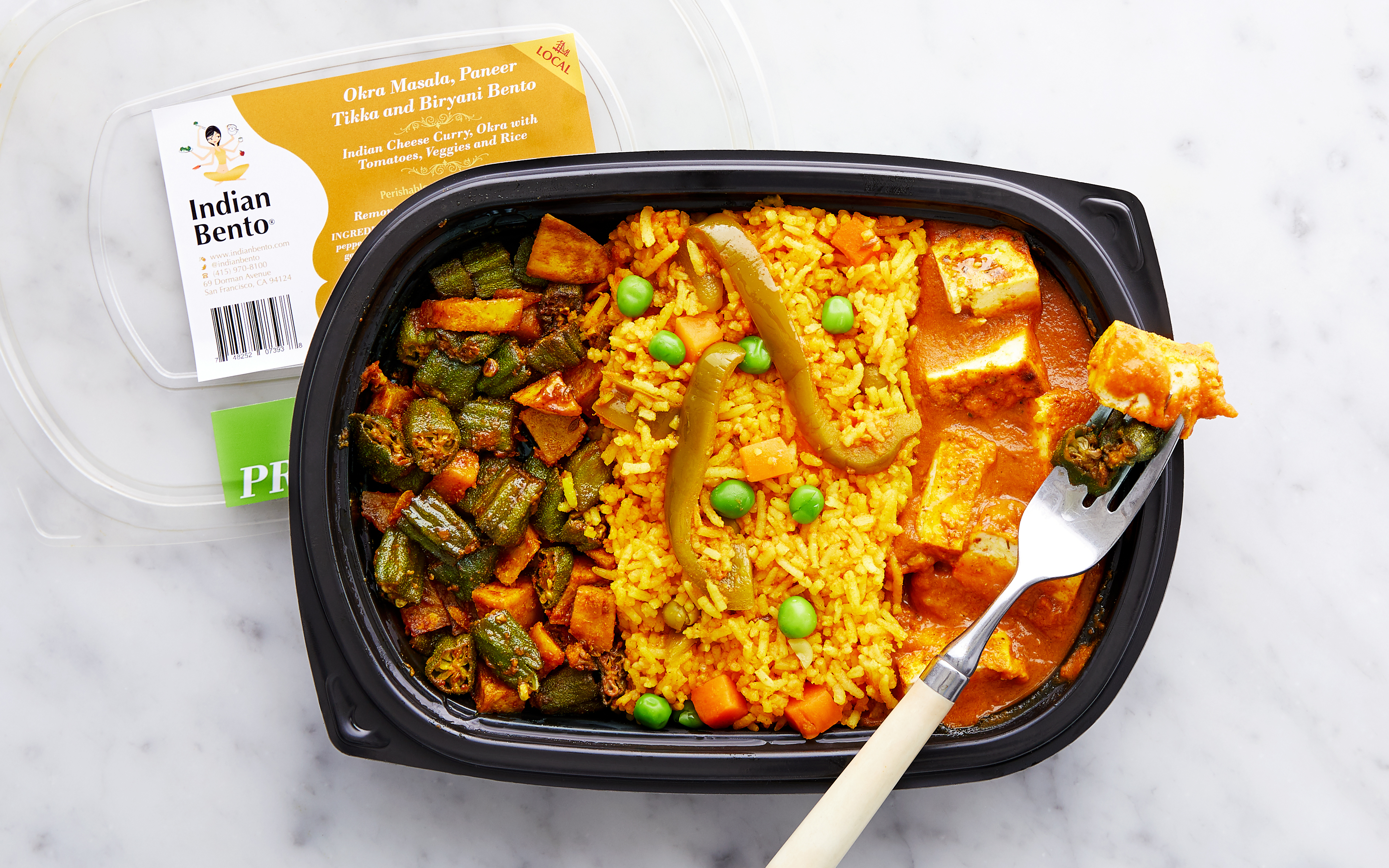 Okra Masala, Paneer Tikka & Biryani | 16 oz | Indian Bento | Good Eggs