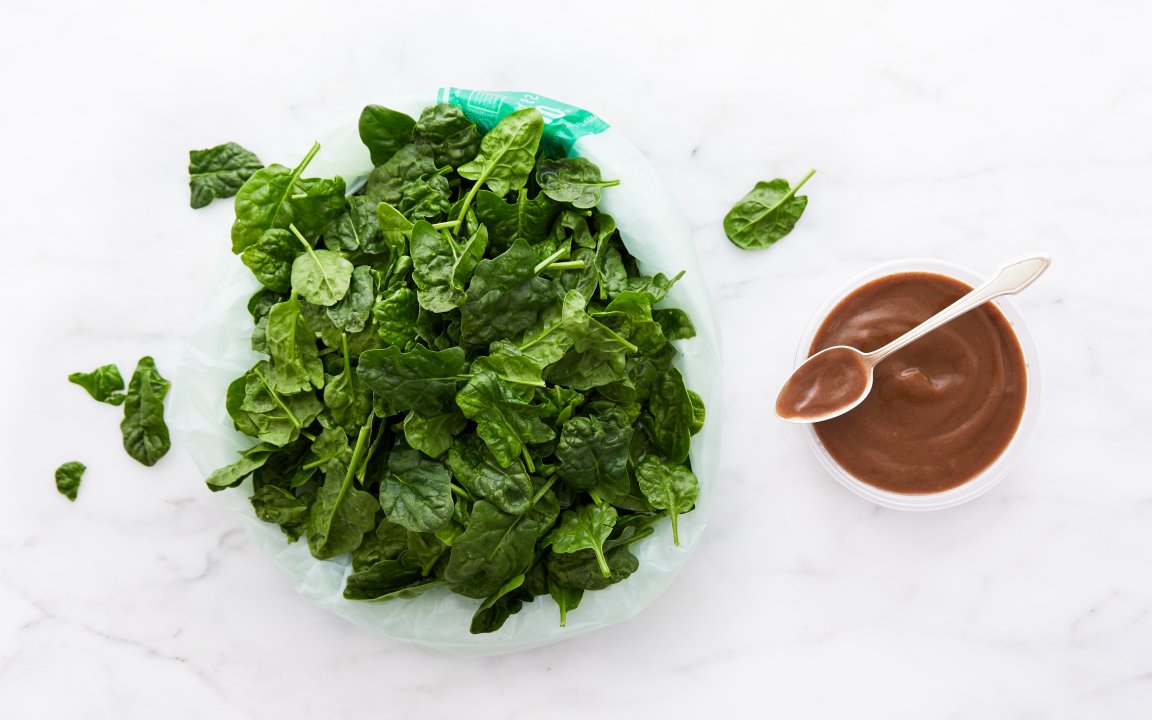 Pre-Washed Baby Spinach with Balsamic Vinaigrette Kit | 3 servings ...