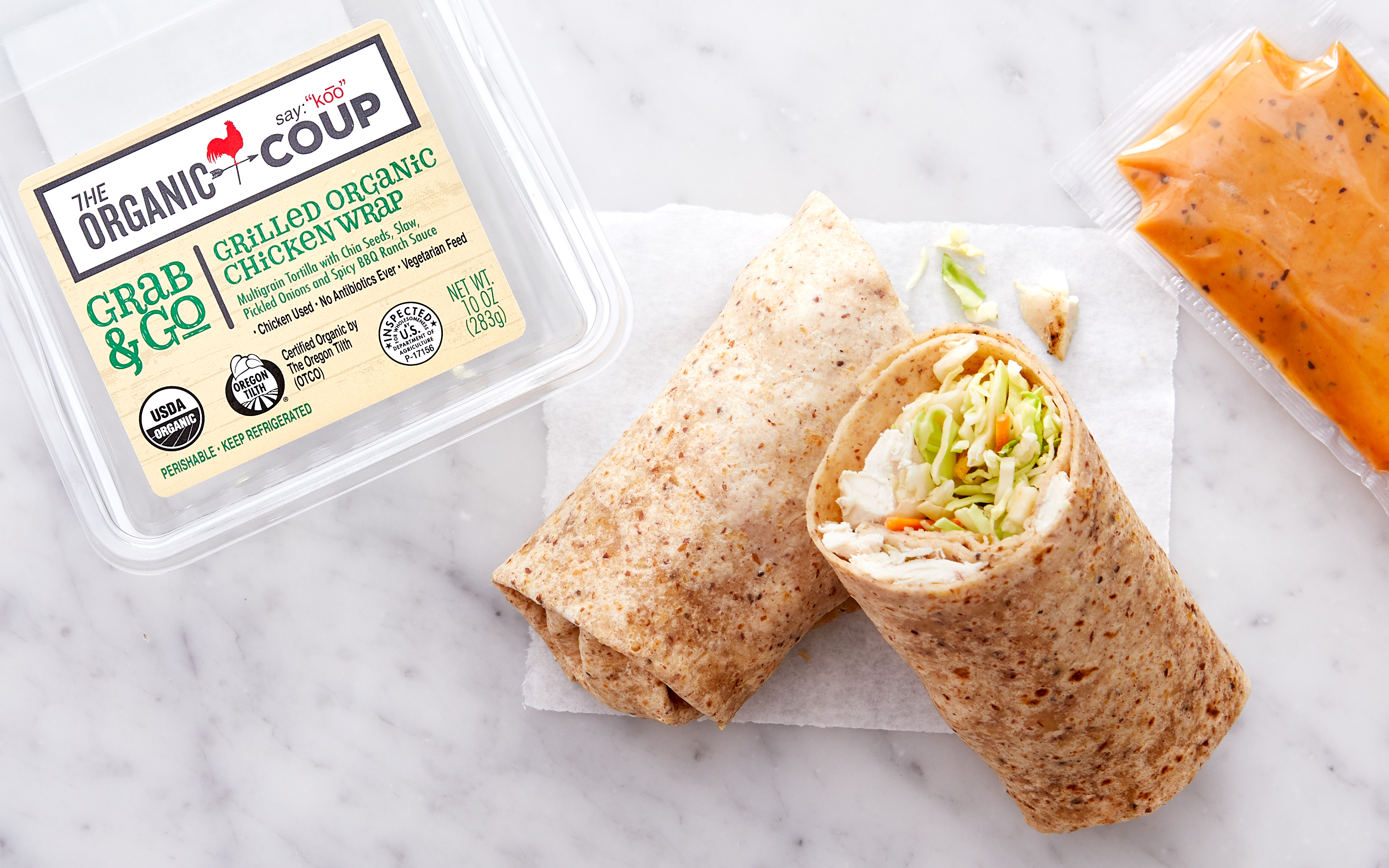 Organic Grilled Chicken Wrap | 10 oz | The Organic Coup | Good Eggs