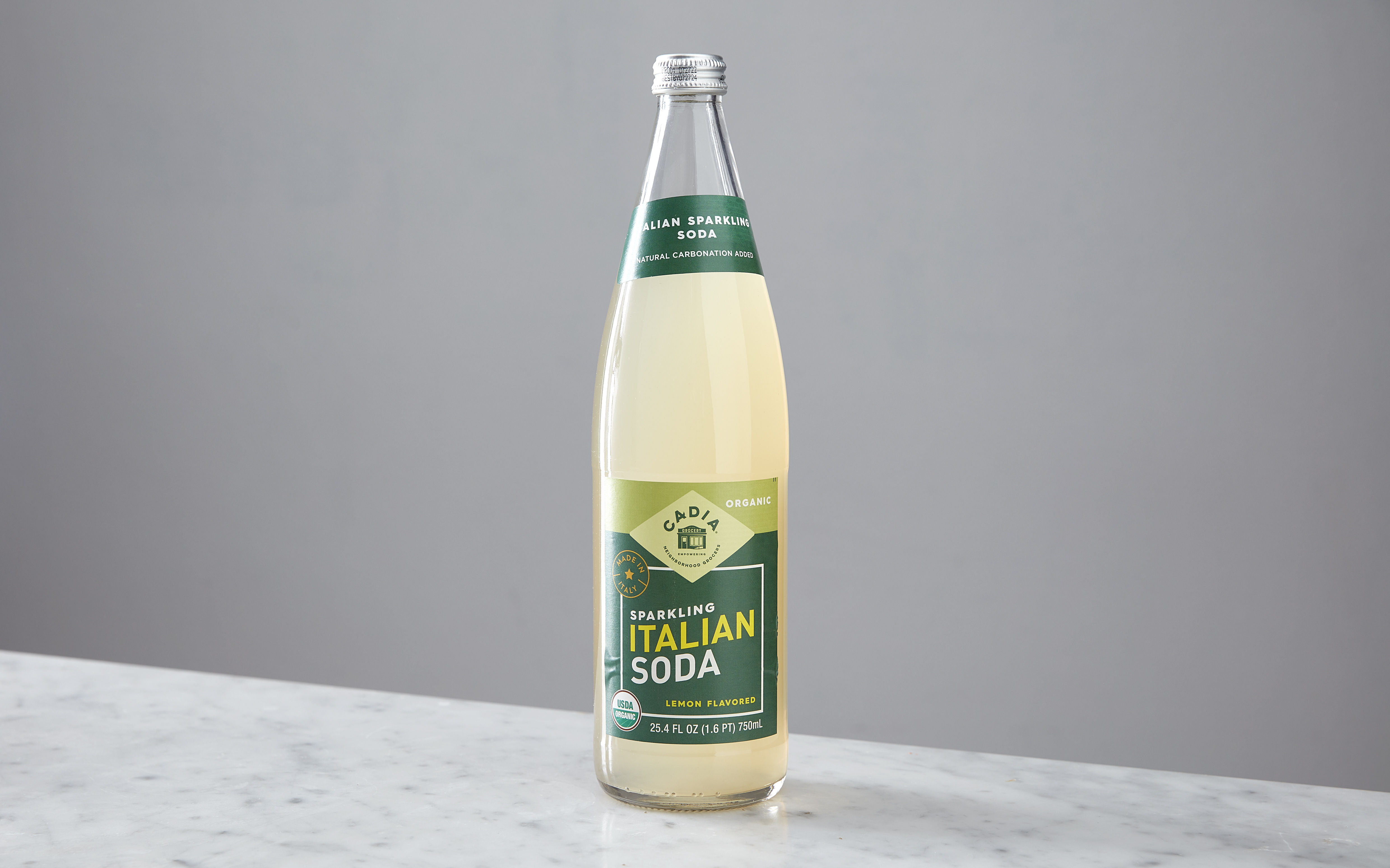 Organic Lemon Sparkling Italian Soda | 25.4 fl oz | Cadia | Good Eggs