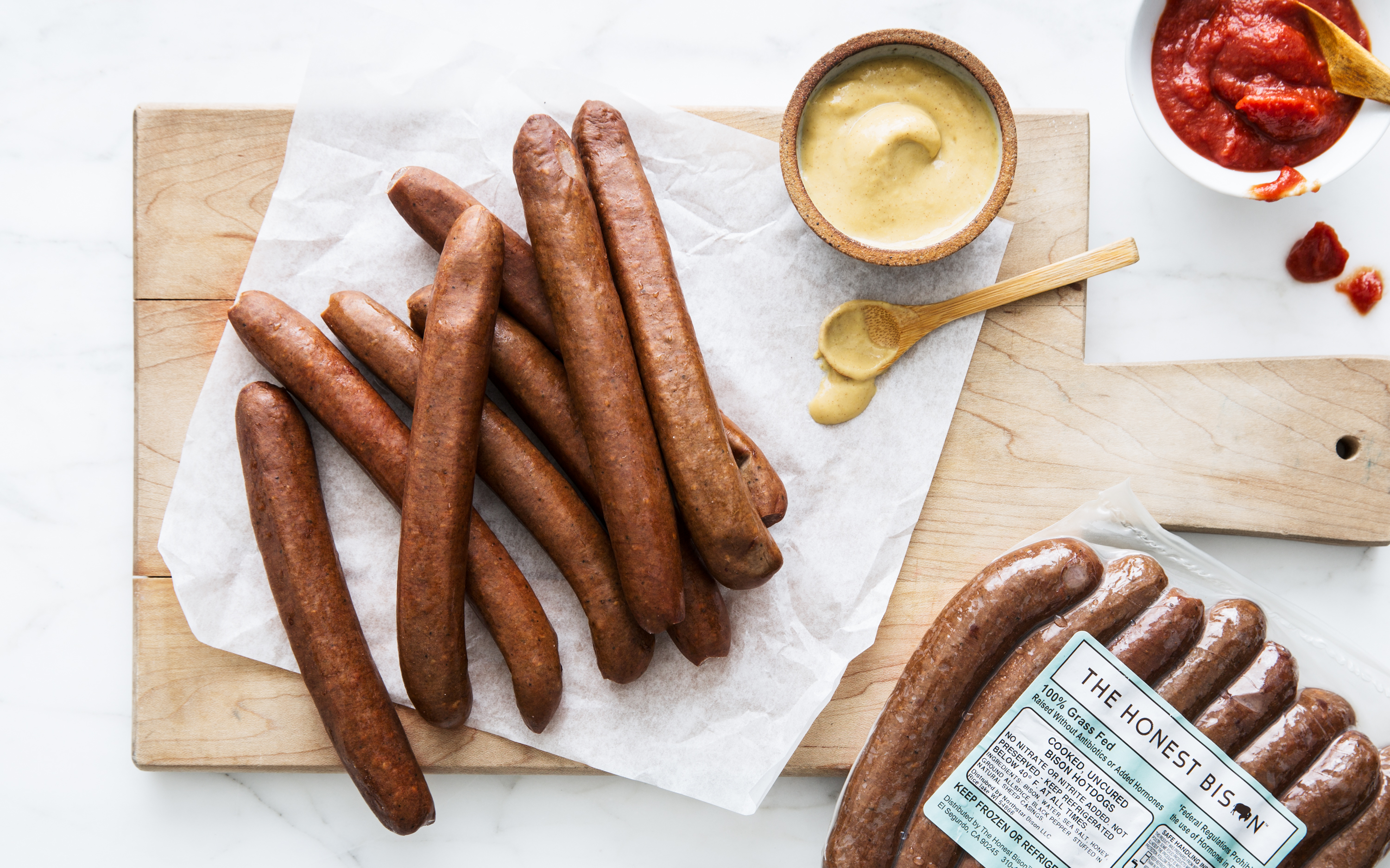 Grass-Fed Bison Hot Dogs (Frozen) | 1 lb | The Honest Bison | Good Eggs