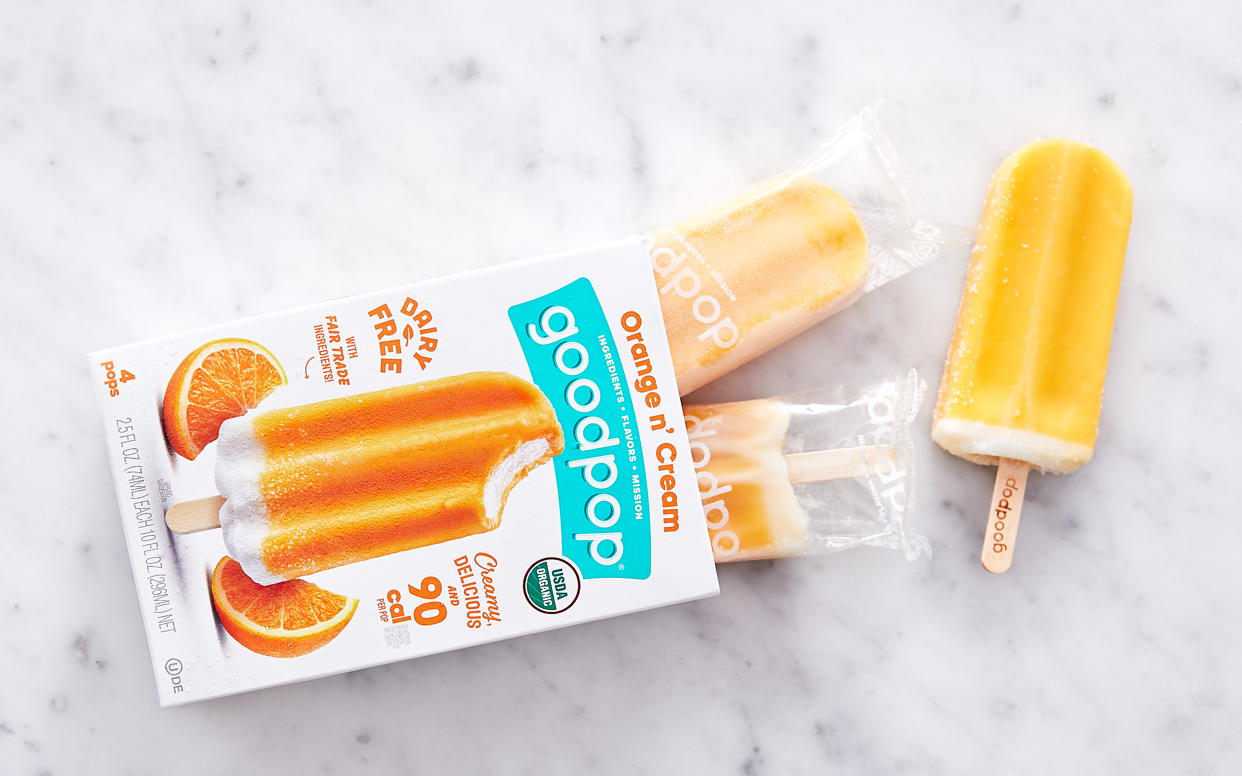 Orange n' Coconut Cream Pops | 4 count | GoodPop | Good Eggs