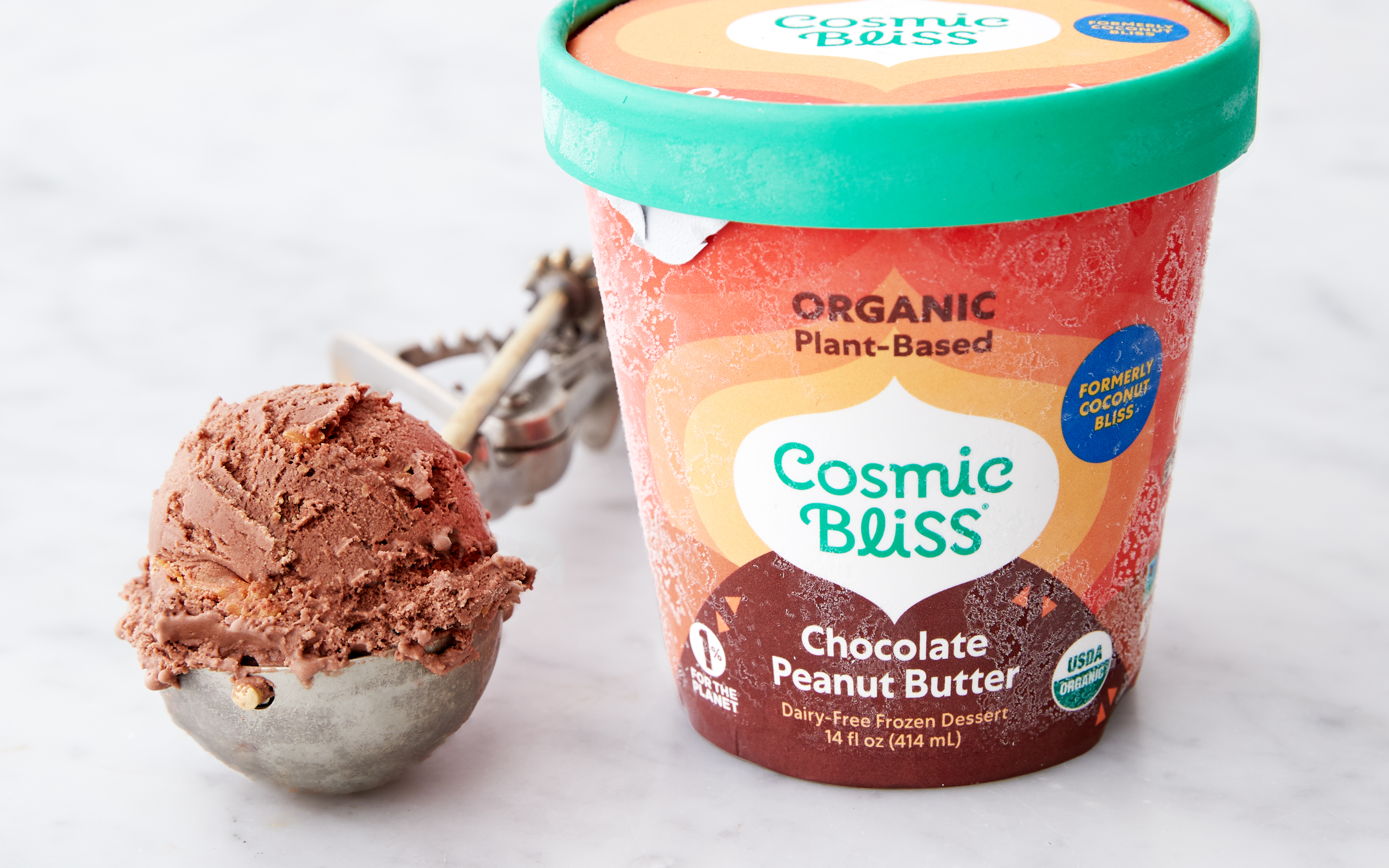 Organic Chocolate Peanut Butter Vegan Ice Cream | 14 oz | Cosmic Bliss ...