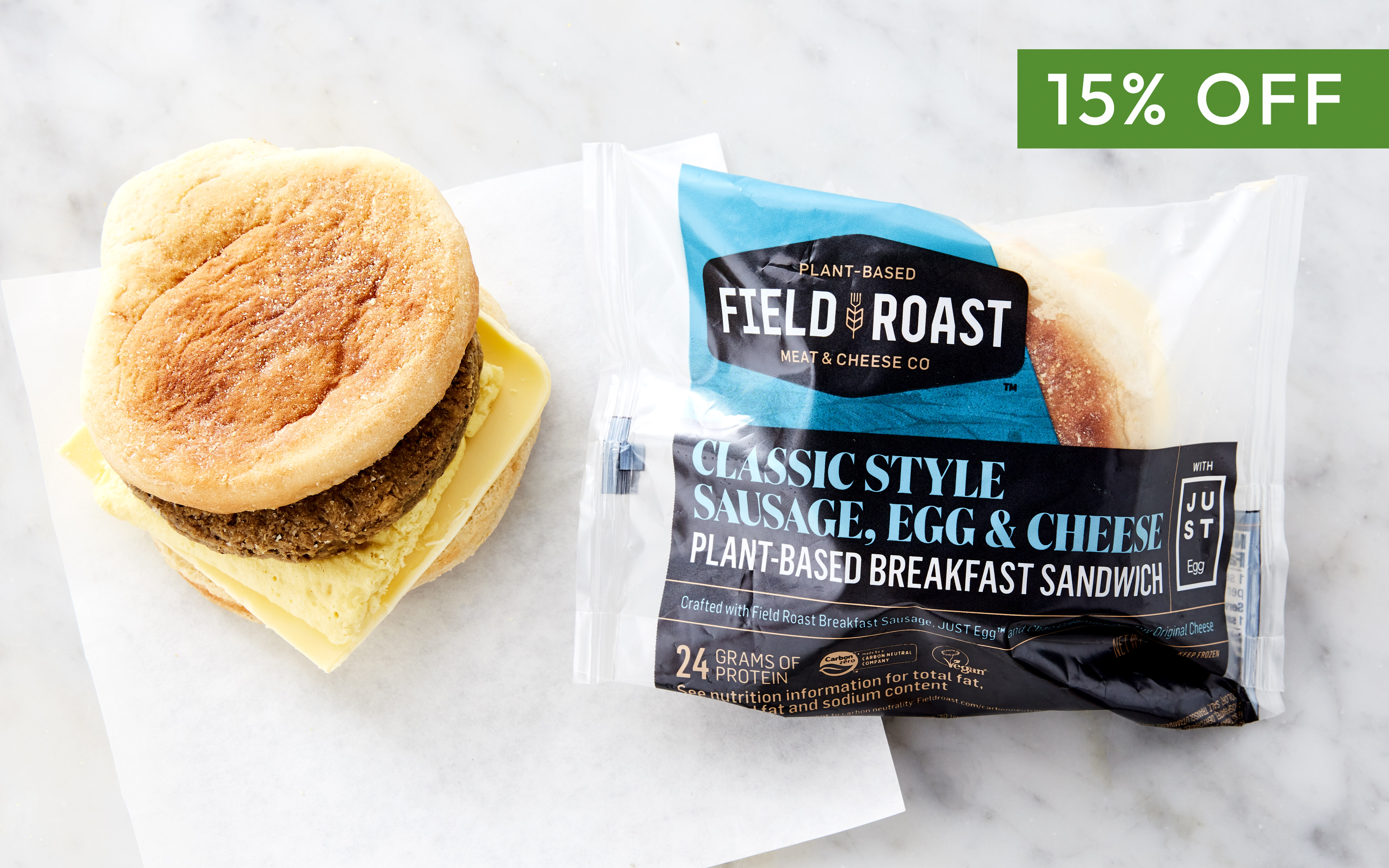 Field Roast Breakfast Sandwich | 7.34 oz | Field Roast | Good Eggs