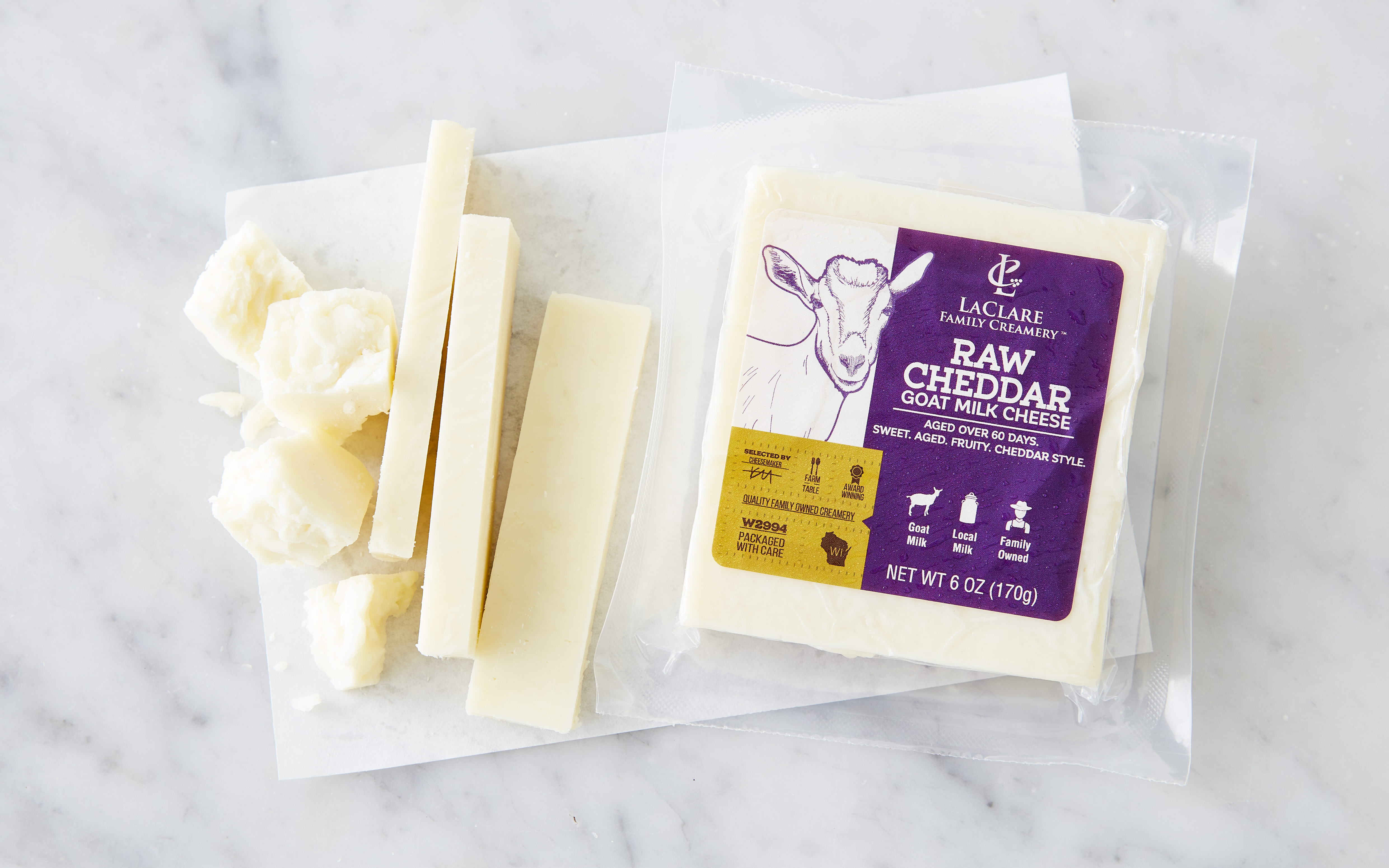 Raw Cheddar Goat Milk Cheese | 6 oz | LaClare Creamery | Good Eggs