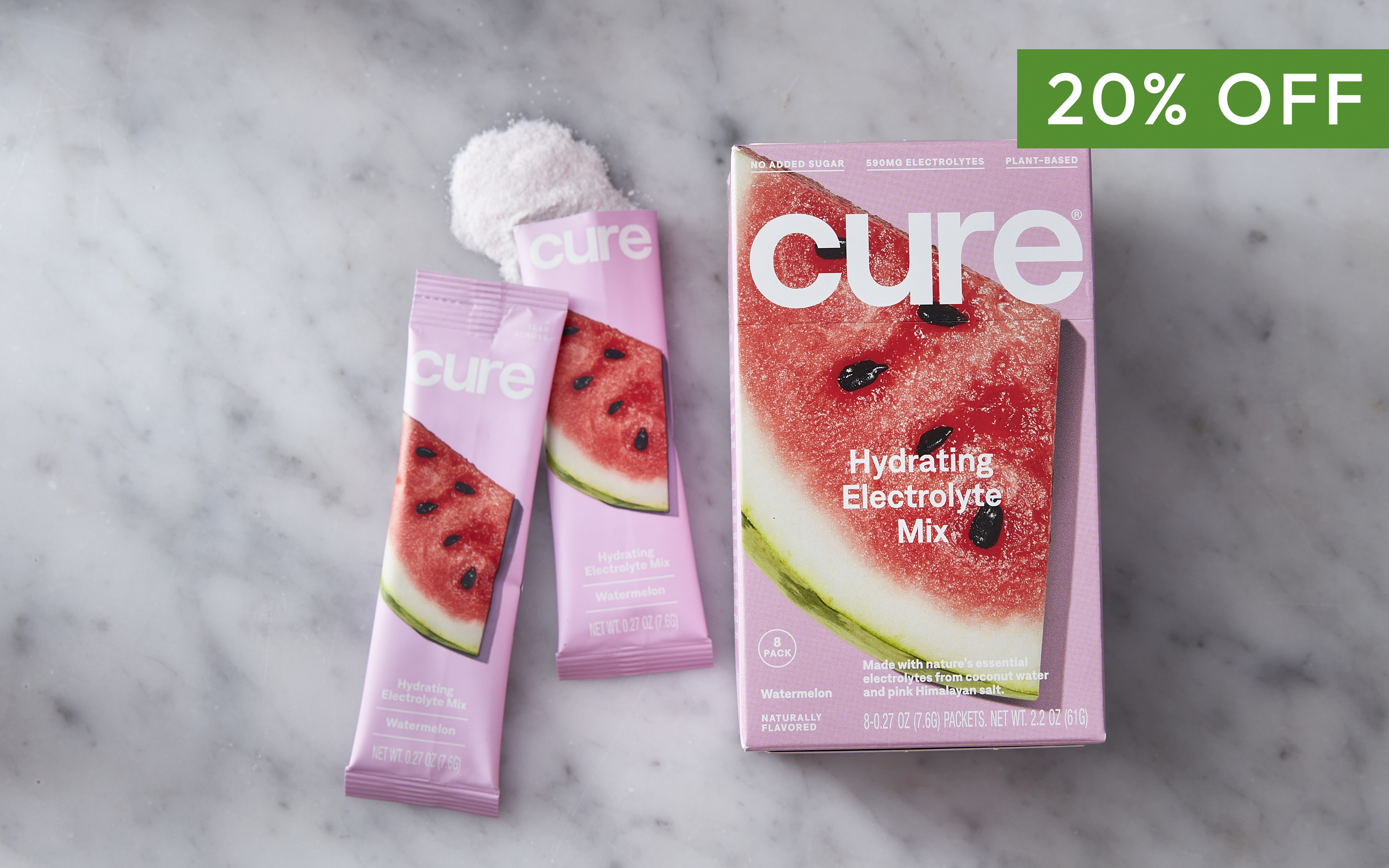 Watermelon Hydrating Electrolyte Mix - 8ct | 8 count | Cure Hydration ...