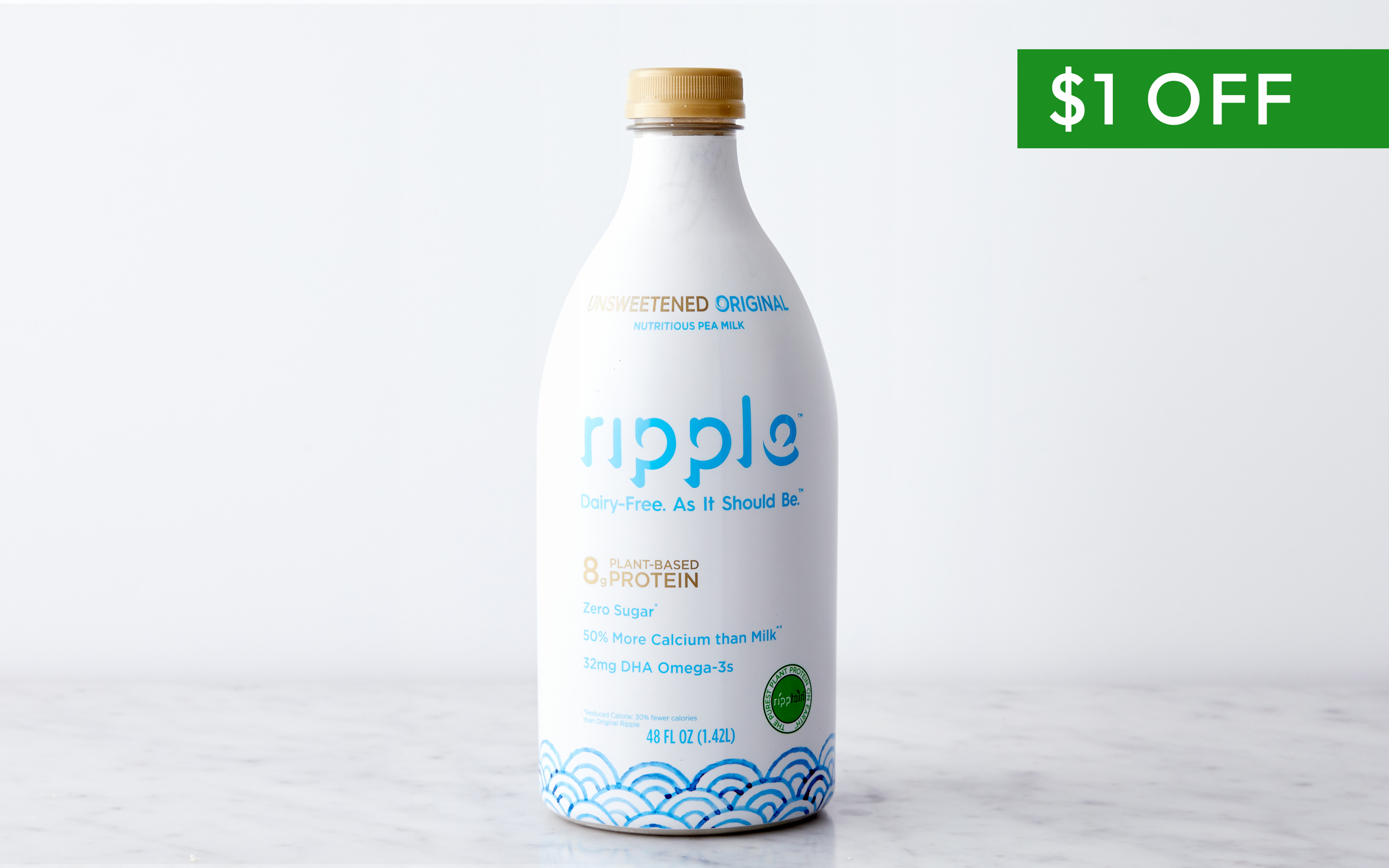 Unsweetened Original Pea Milk | 48 fl oz | Ripple | Good Eggs