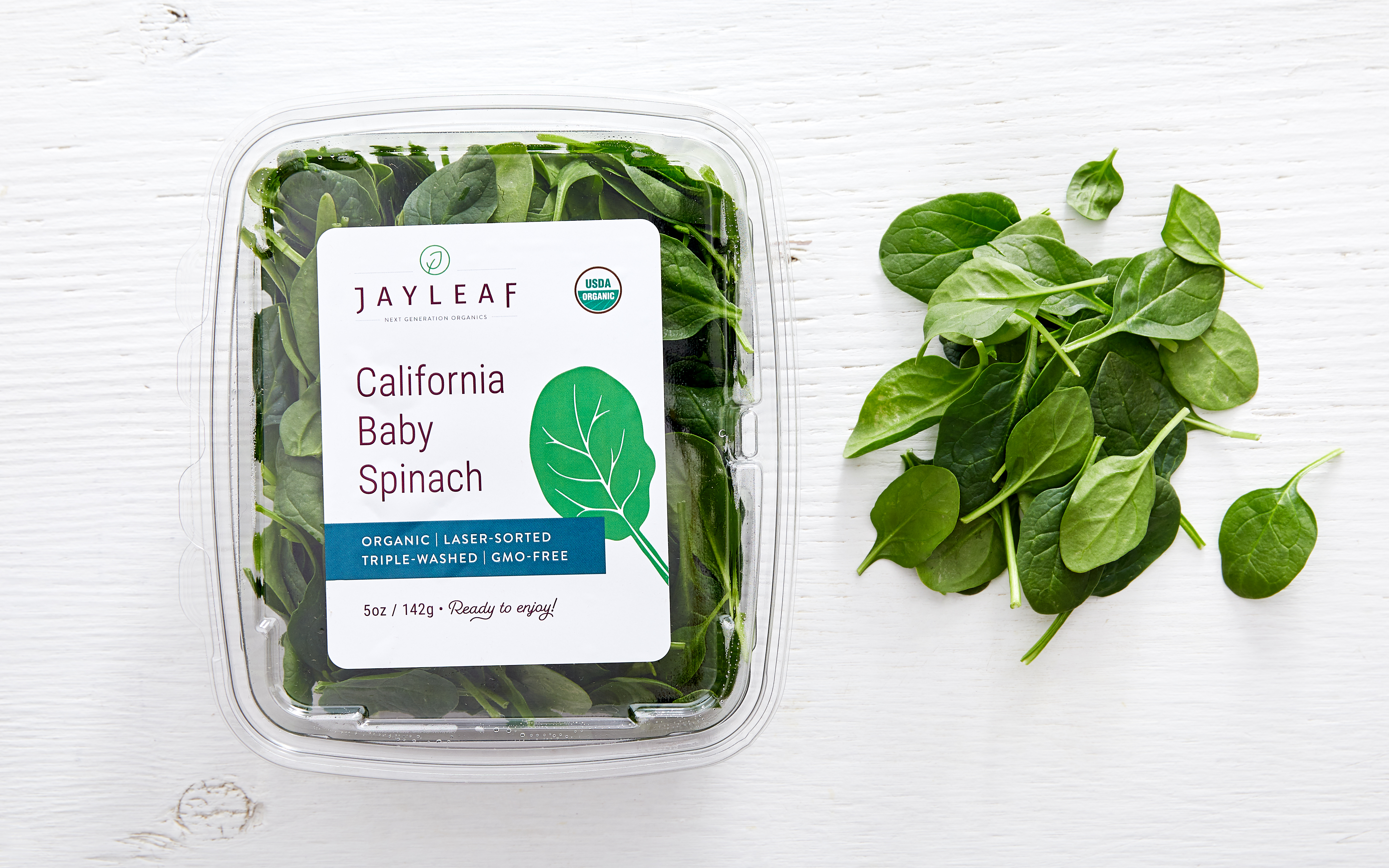 Pre-Washed Organic Baby Spinach | 5 oz | Jayleaf | Good Eggs
