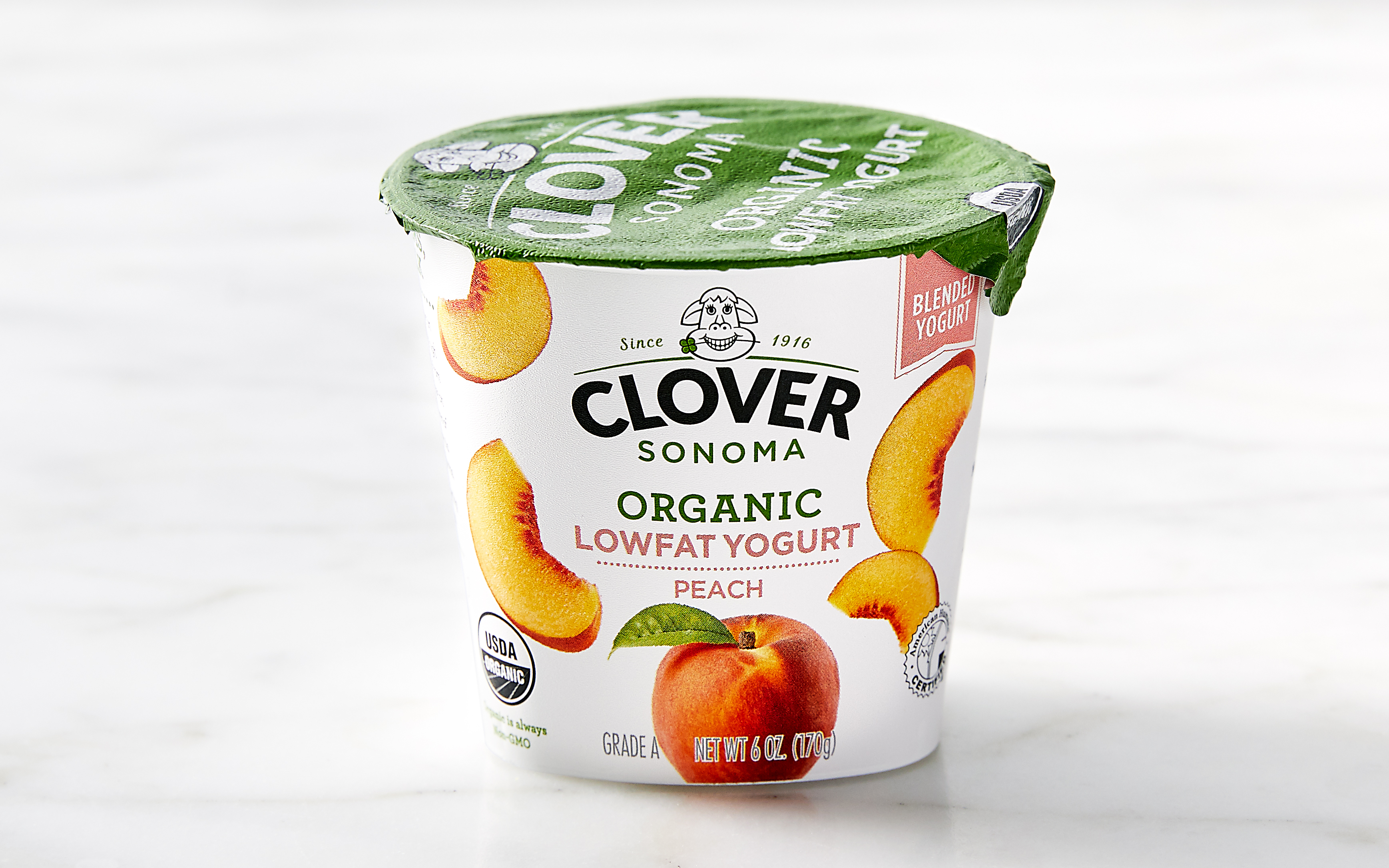 Organic Low Fat Peach Yogurt | 6 oz | Clover Sonoma | Good Eggs