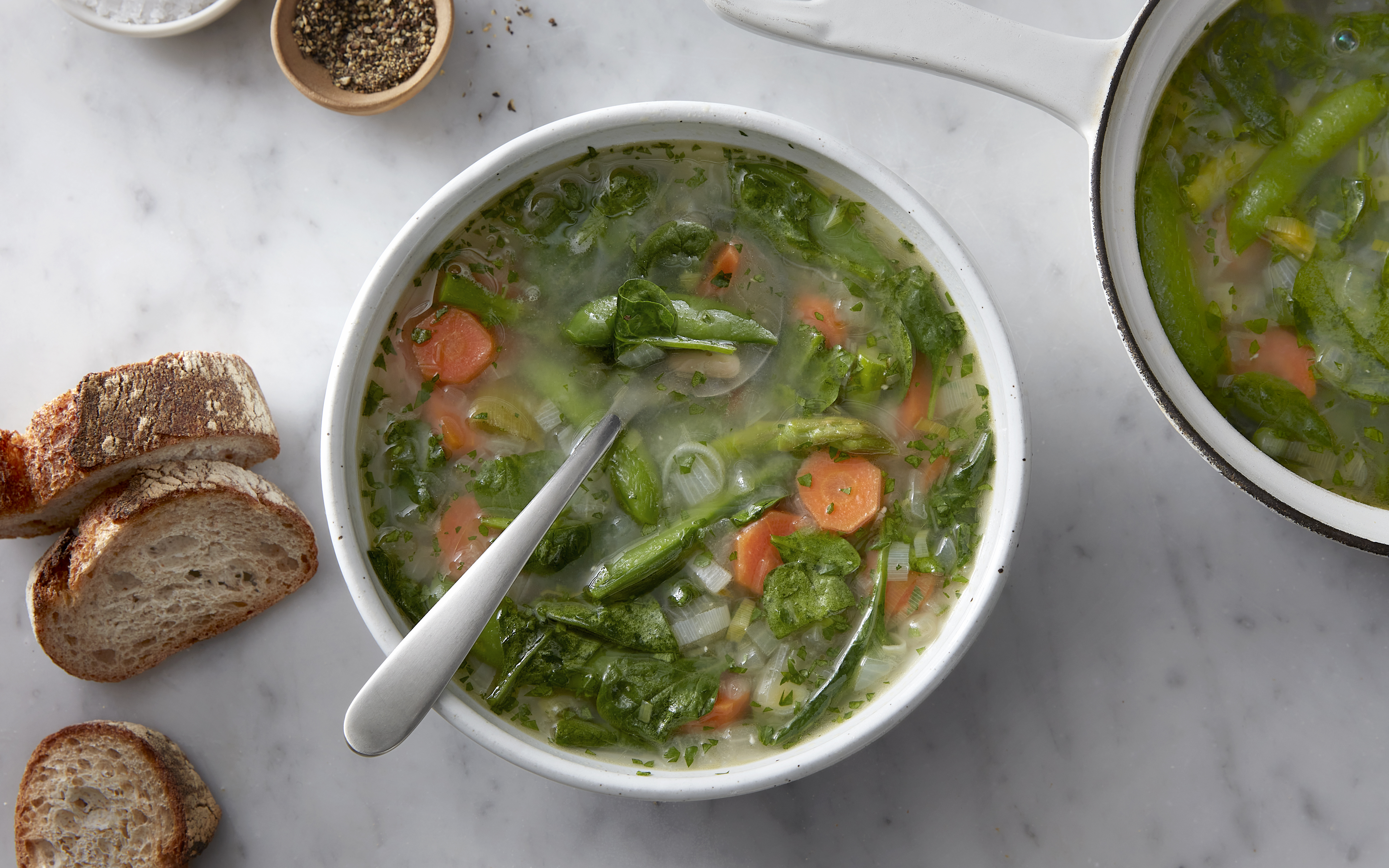 Spring Minestrone Soup with Asparagus, Snap Peas & White Miso | 30 oz ...
