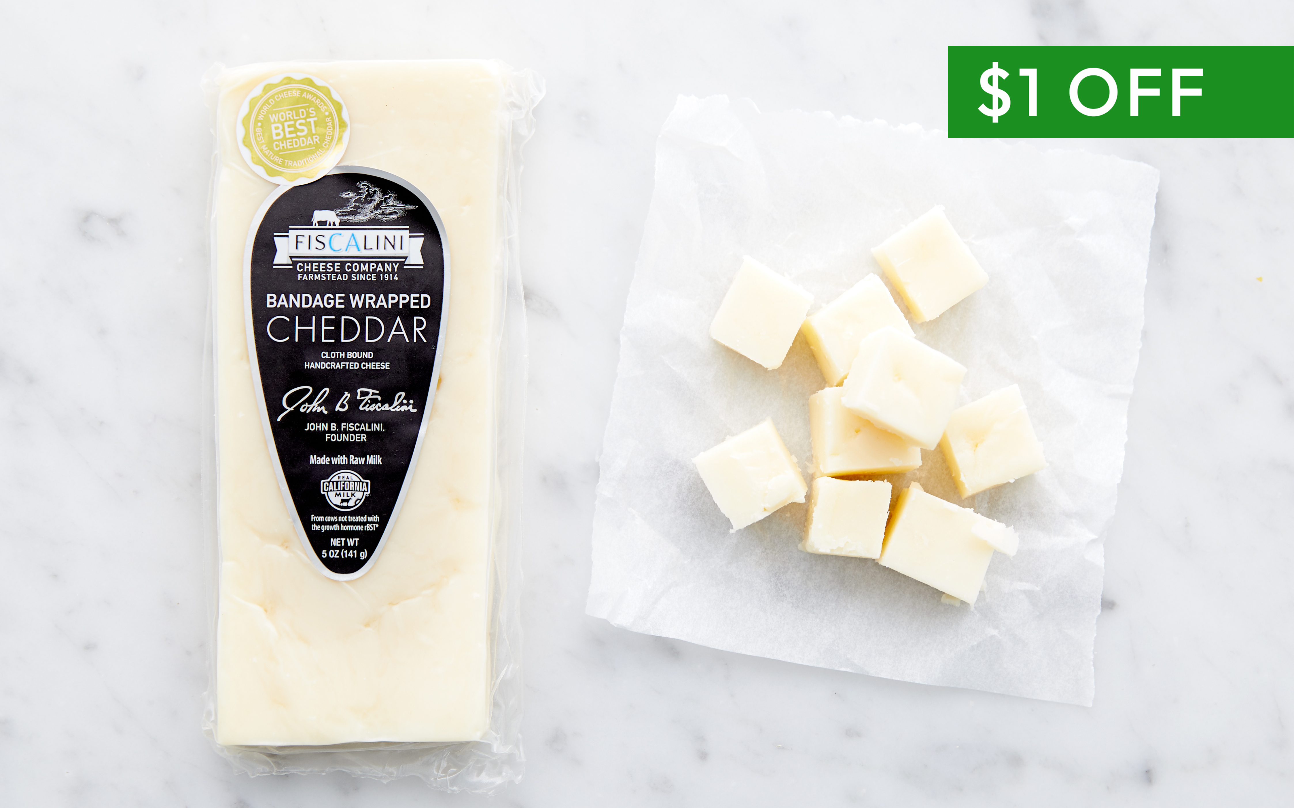 Bandage Wrapped Cheddar | 5 oz | Fiscalini Cheese Co. | Good Eggs