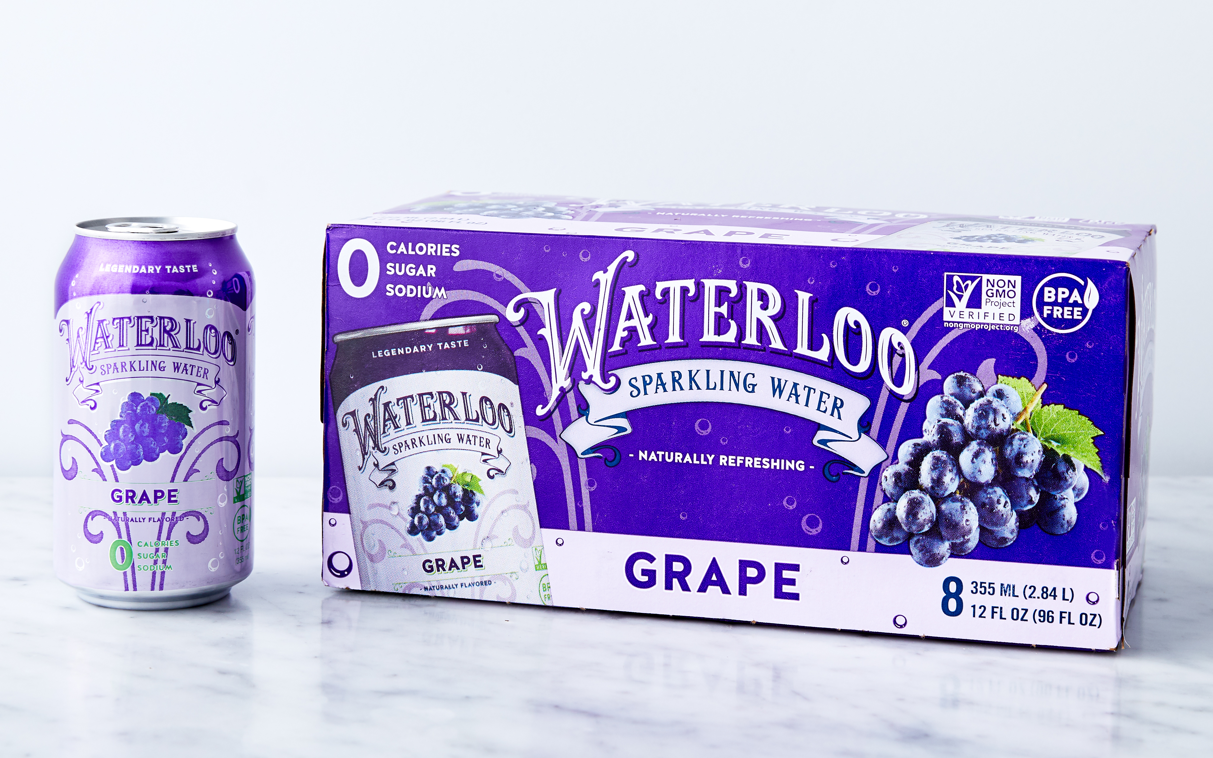 Grape Sparkling Water | 8 count | Waterloo Sparkling Water | Good Eggs
