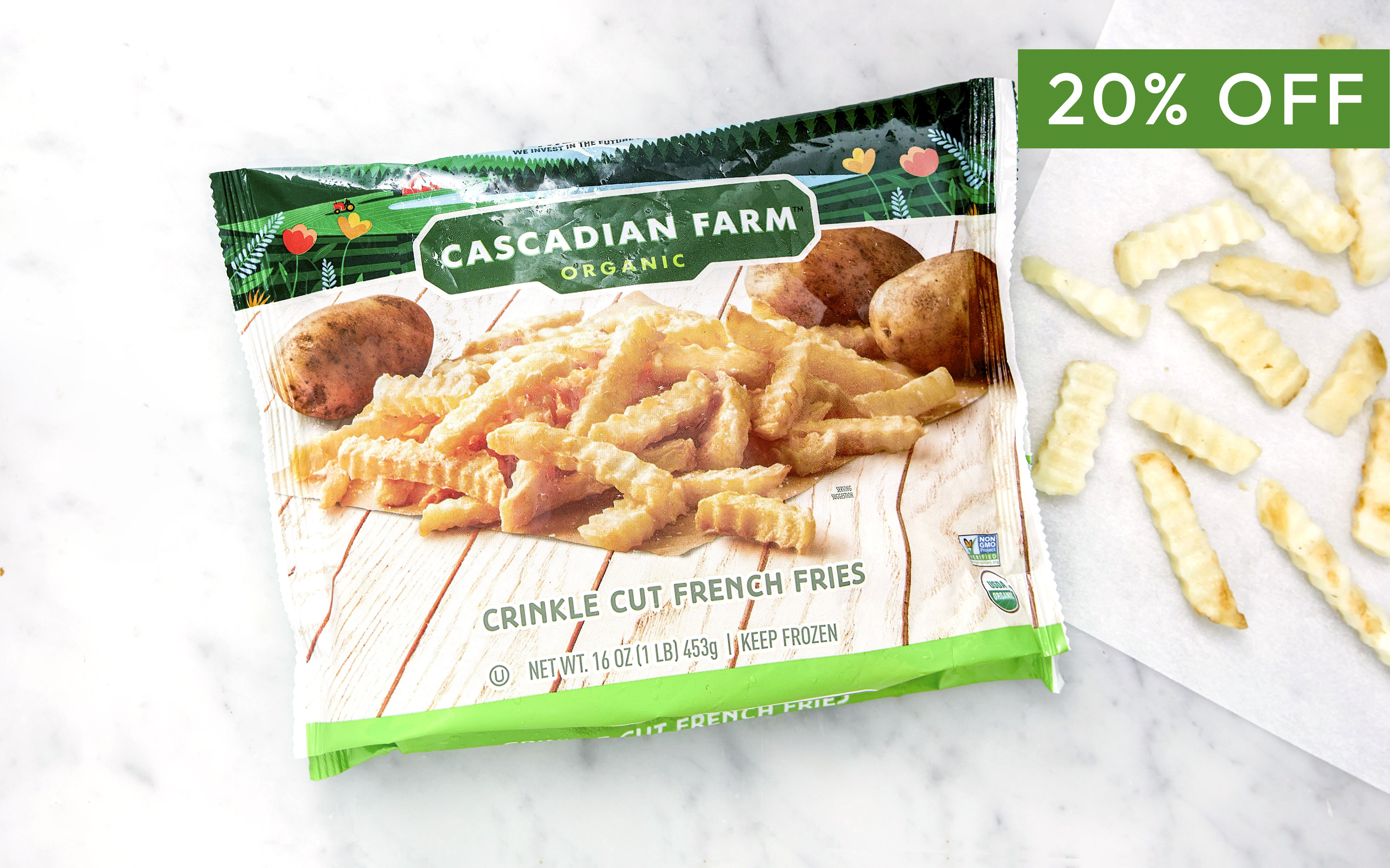 Organic Crinkle Cut French Fries | 16 oz | Cascadian Farm | Good Eggs