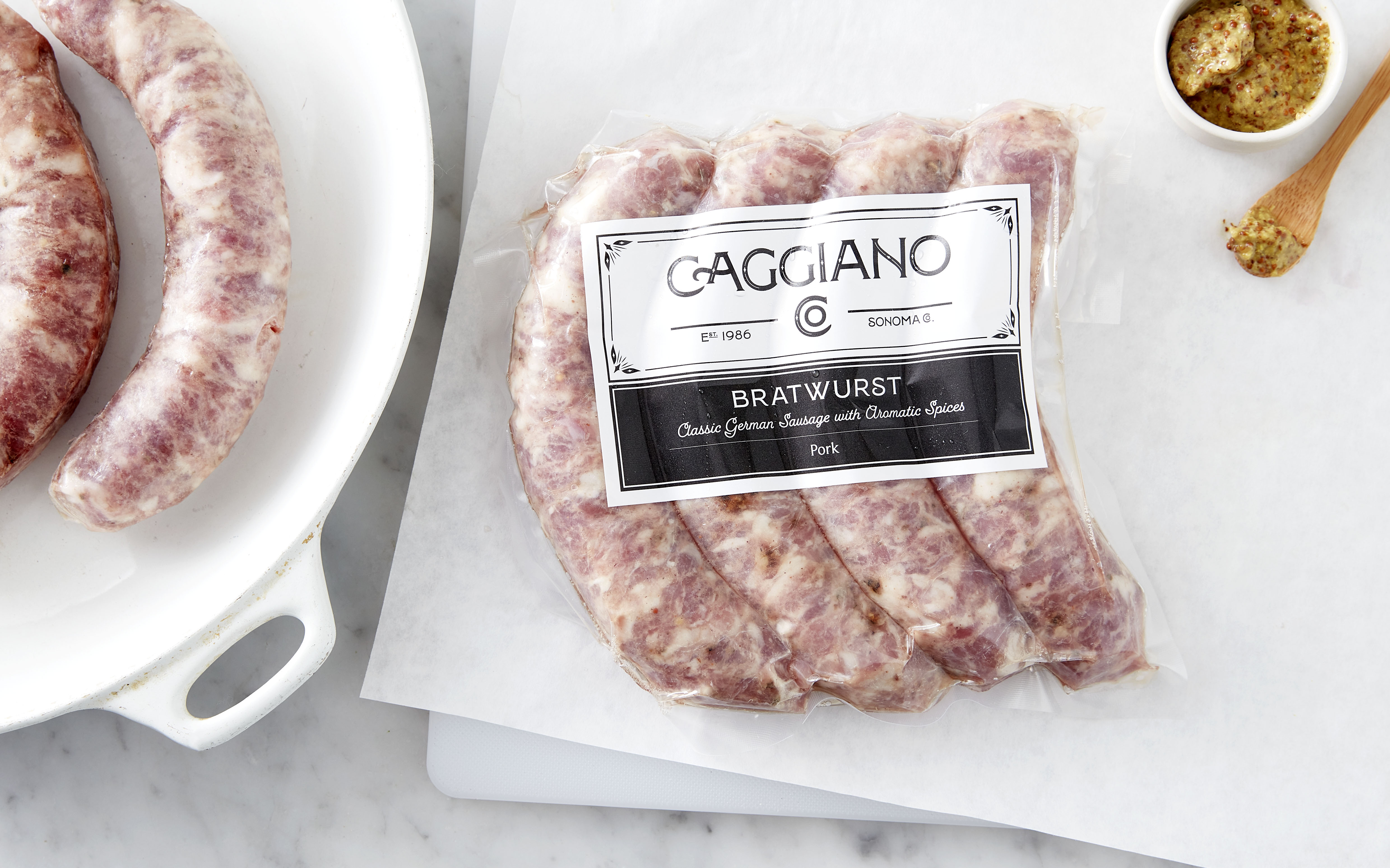 Pork Bratwurst (Frozen) | 1 lb | Caggiano Company | Good Eggs