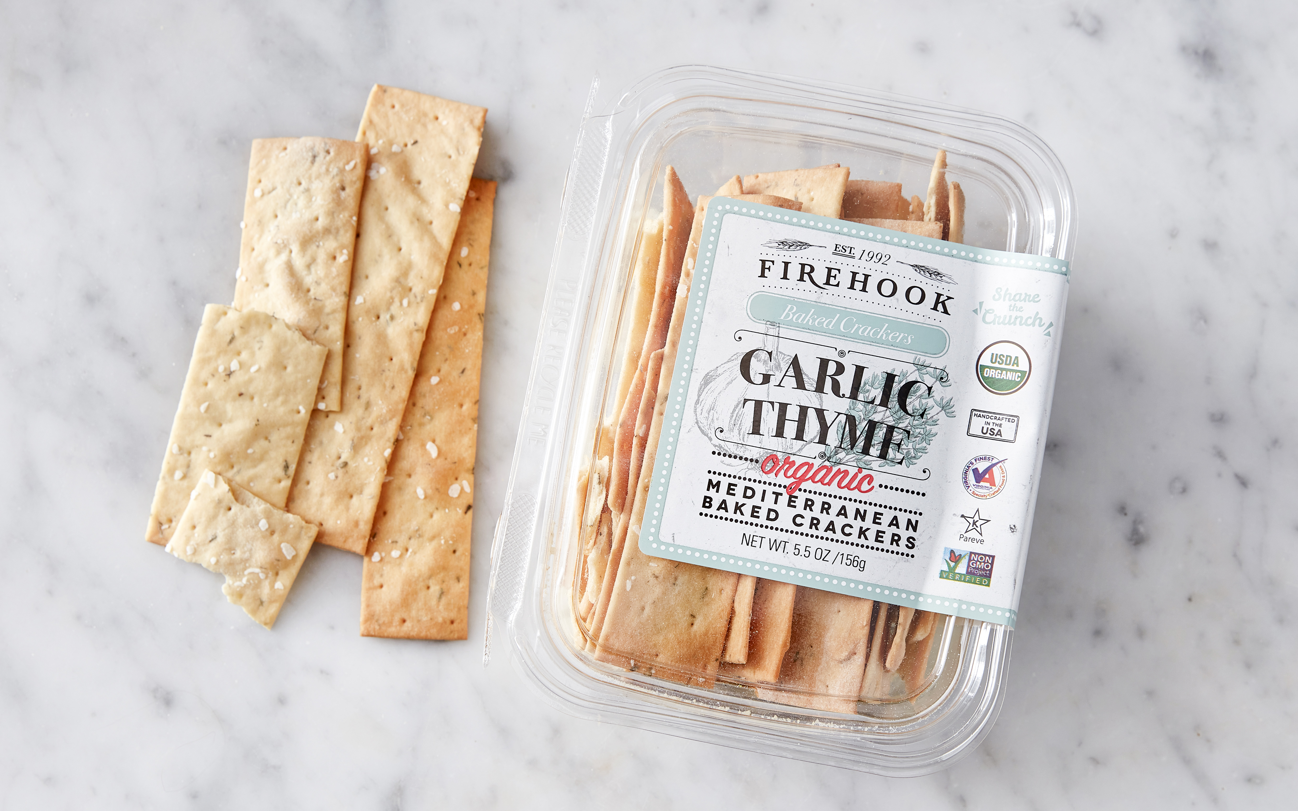 Garlic Thyme Baked Cracker | 5.5 oz | Firehook Bakery | Good Eggs