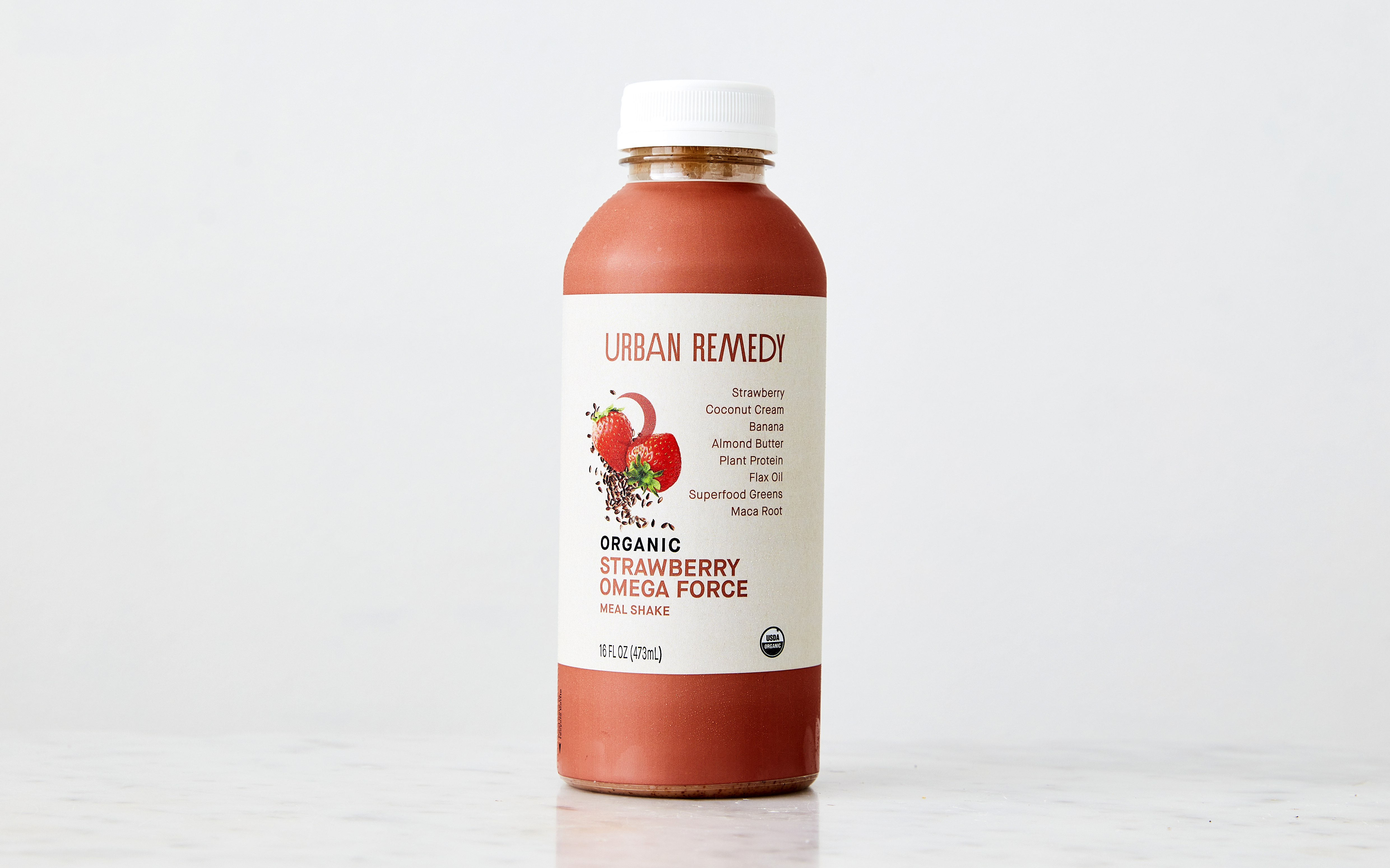 Organic Strawberry Omega Force Meal Shake | 16 fl oz | Urban Remedy ...