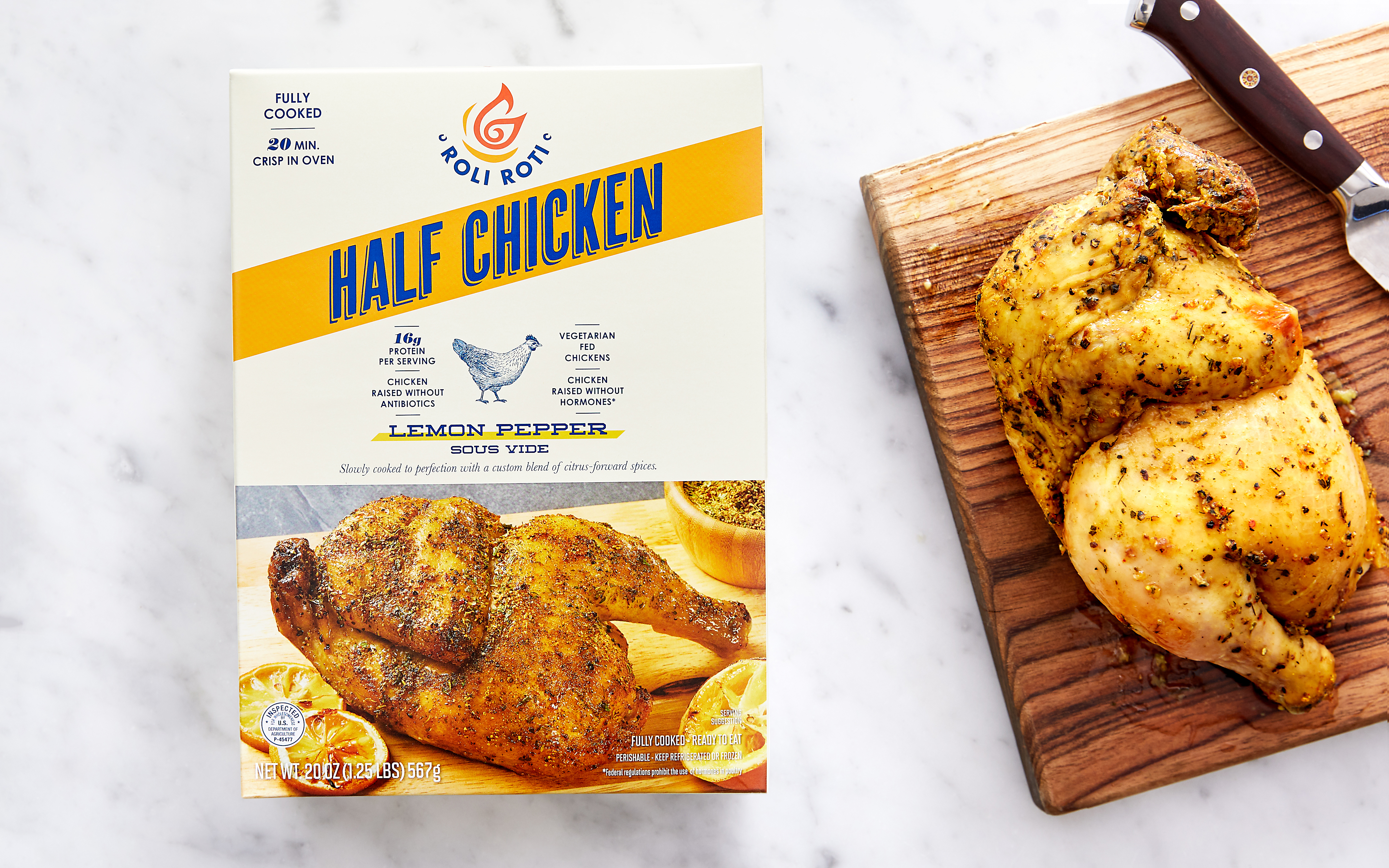 Sous Vide Lemon Pepper Half Chicken | 20 oz | Roli Roti | Good Eggs