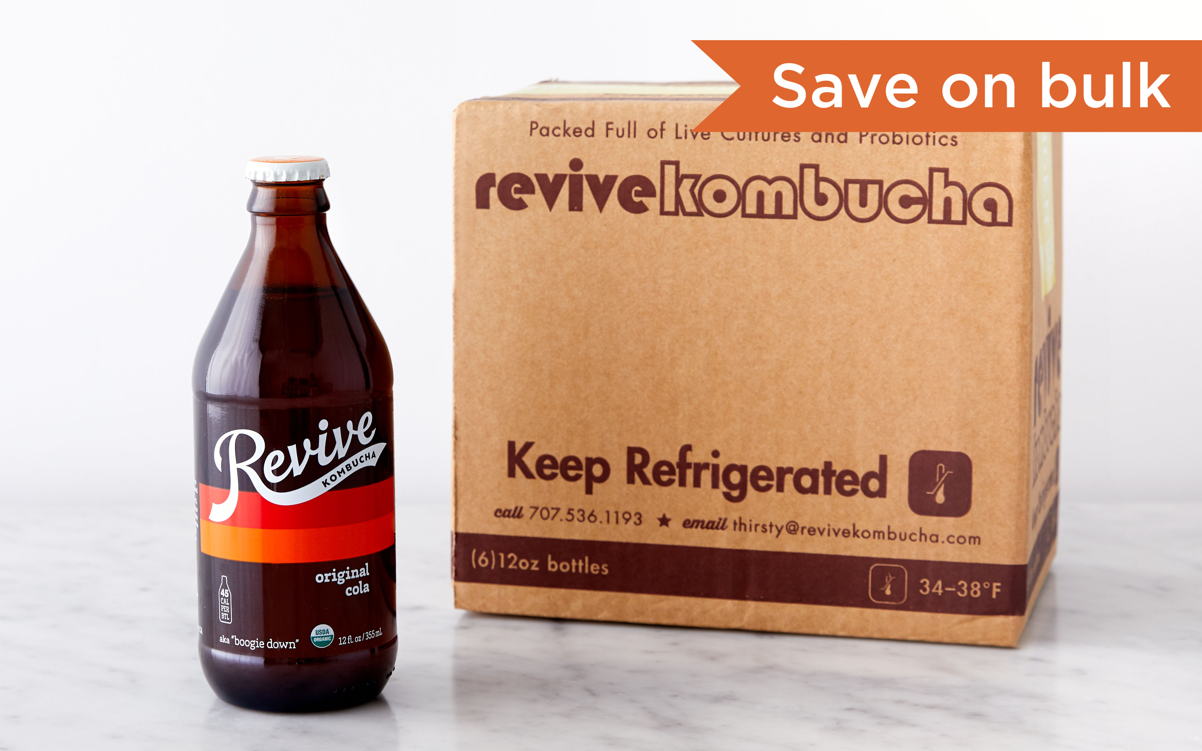 Case of Organic Original Cola Kombucha | 6 count | Revive Kombucha ...