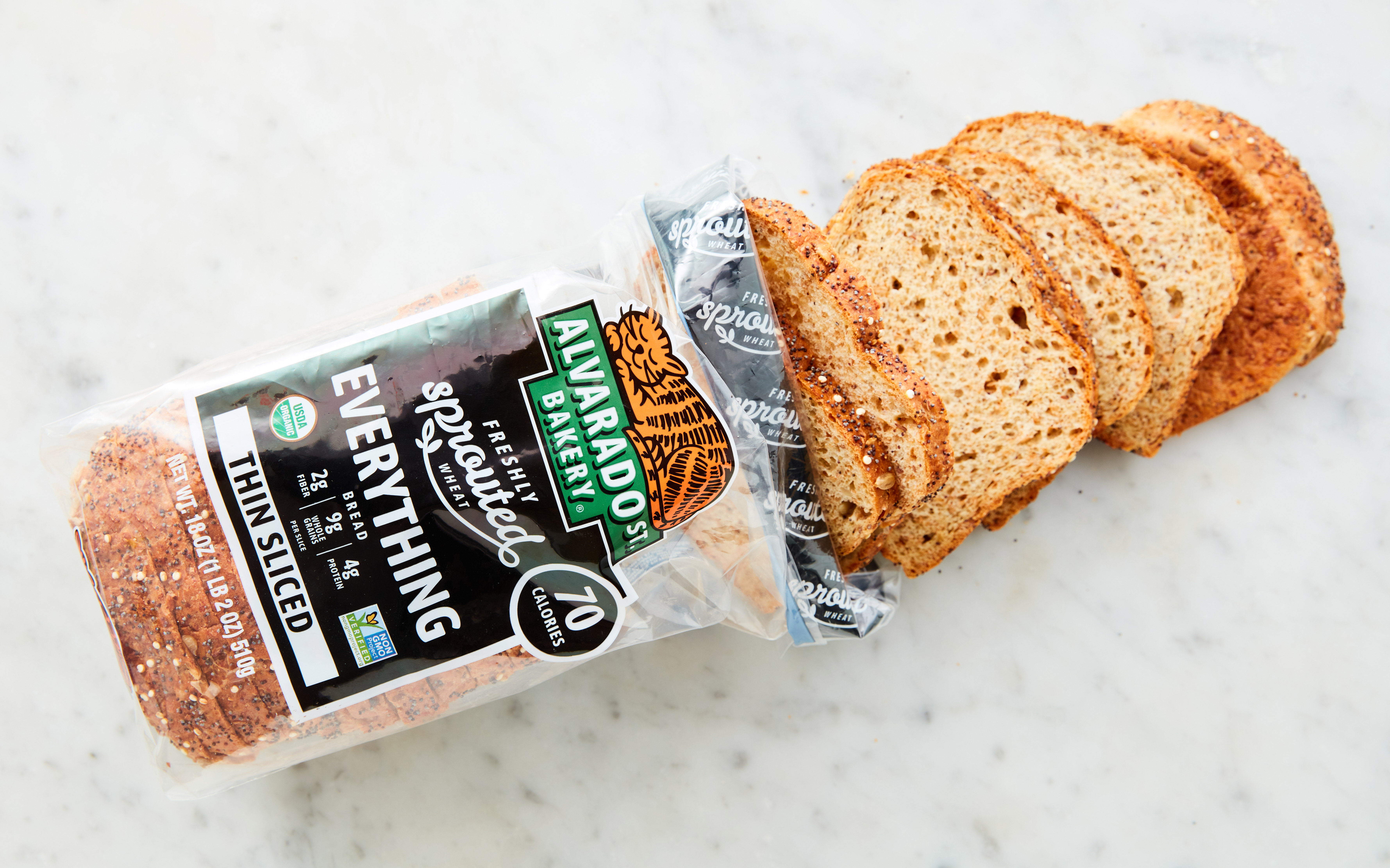 Thin-Sliced Sprouted Wheat Everything Bread | 18 oz | Alvarado Street ...