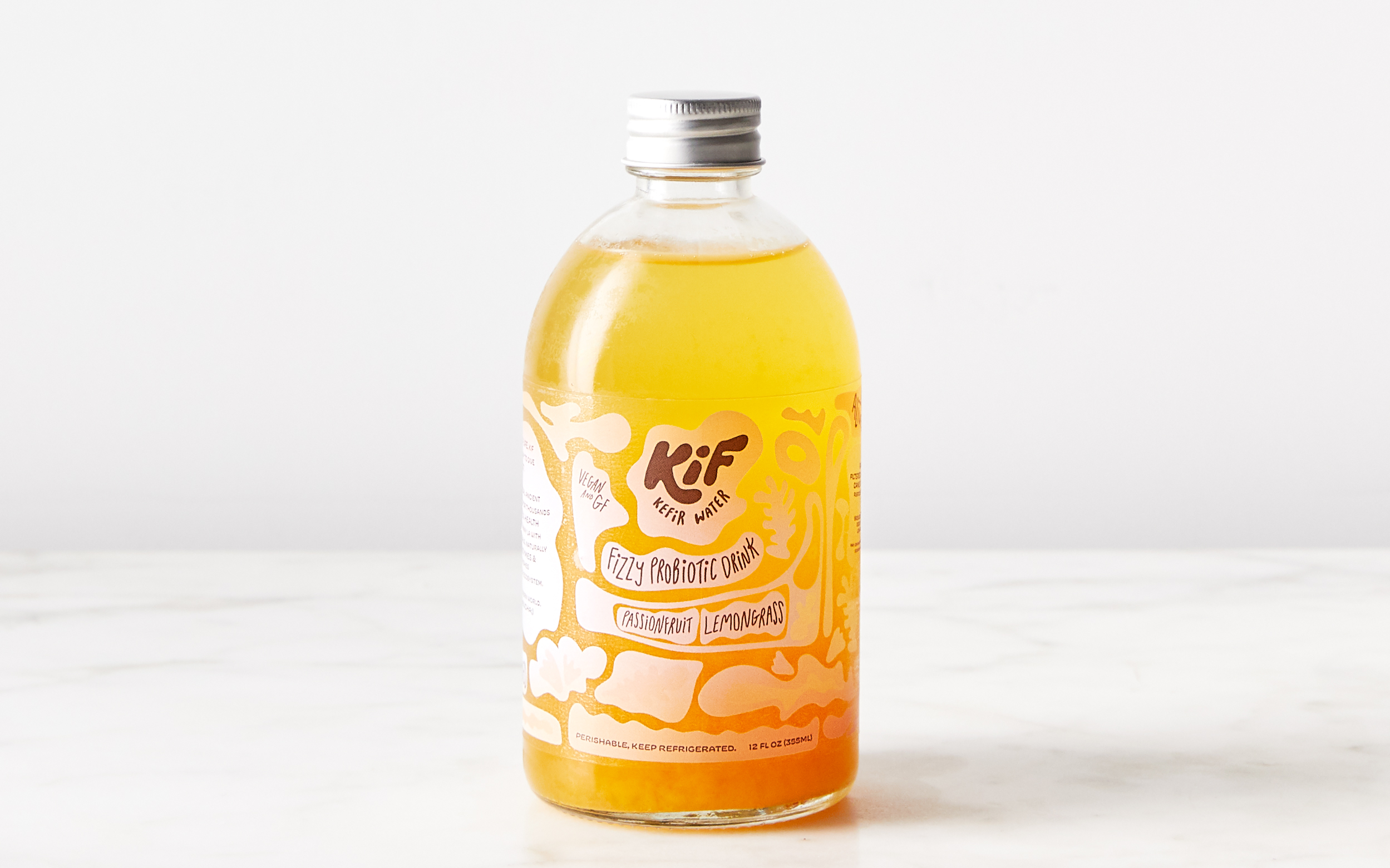 Passionfruit Lemongrass Water Kefir | 12 oz | Kif | Good Eggs