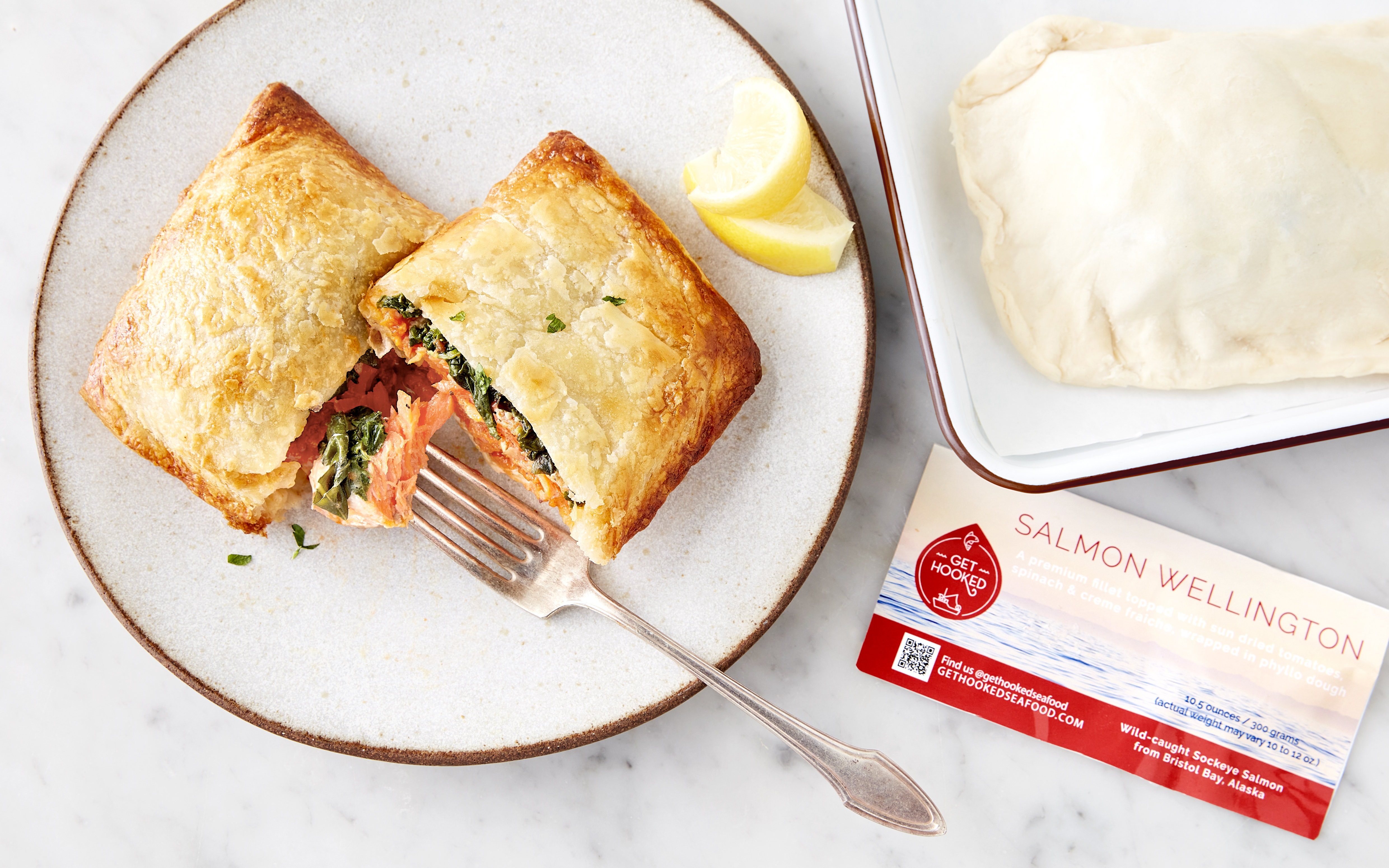 Salmon Wellington Fillet | 10.5 oz | Get Hooked Seafood | Good Eggs