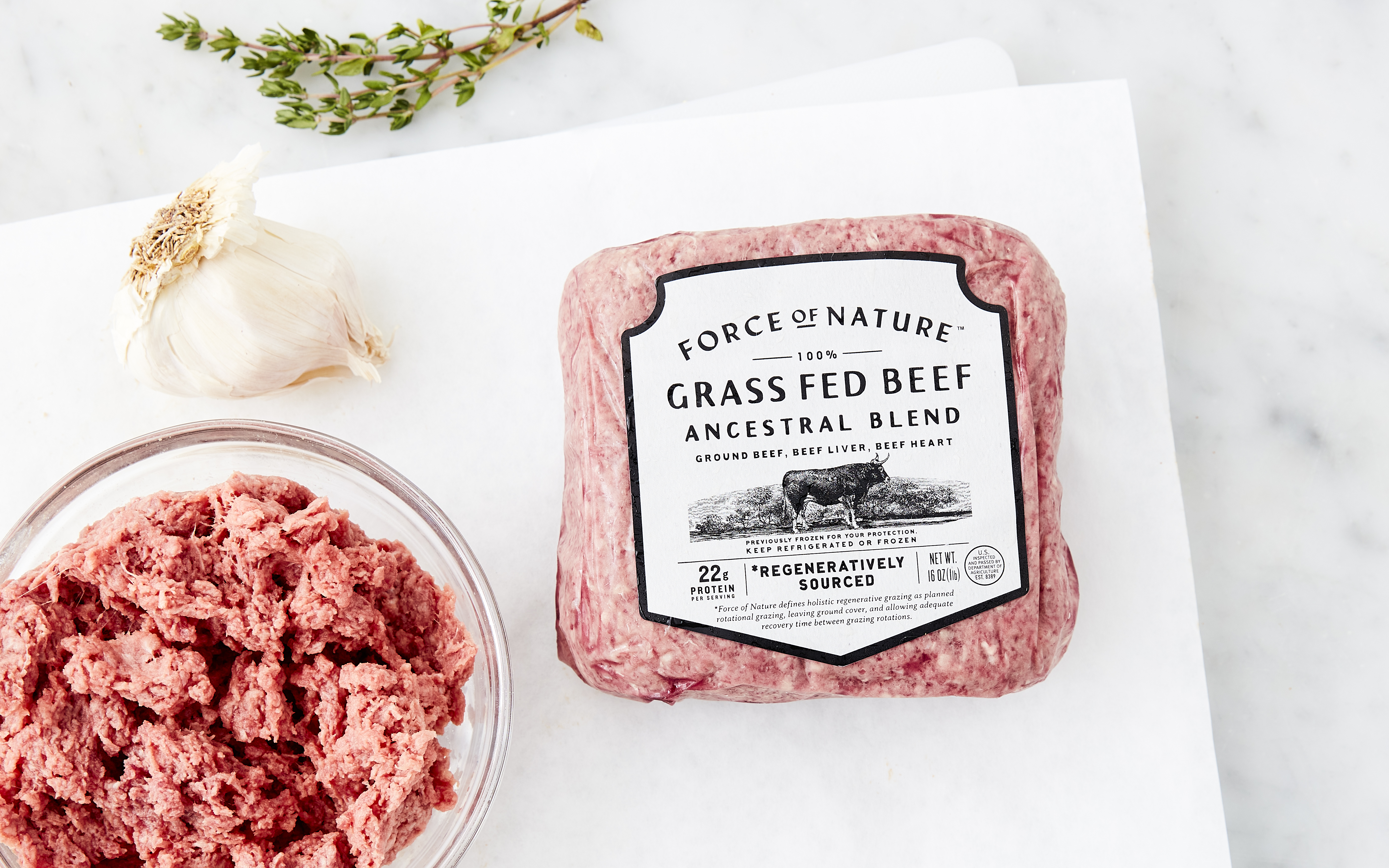 Grass-Fed Ancestral Blend Ground Beef (Frozen) | 16 oz | Force of Nature | Good Eggs