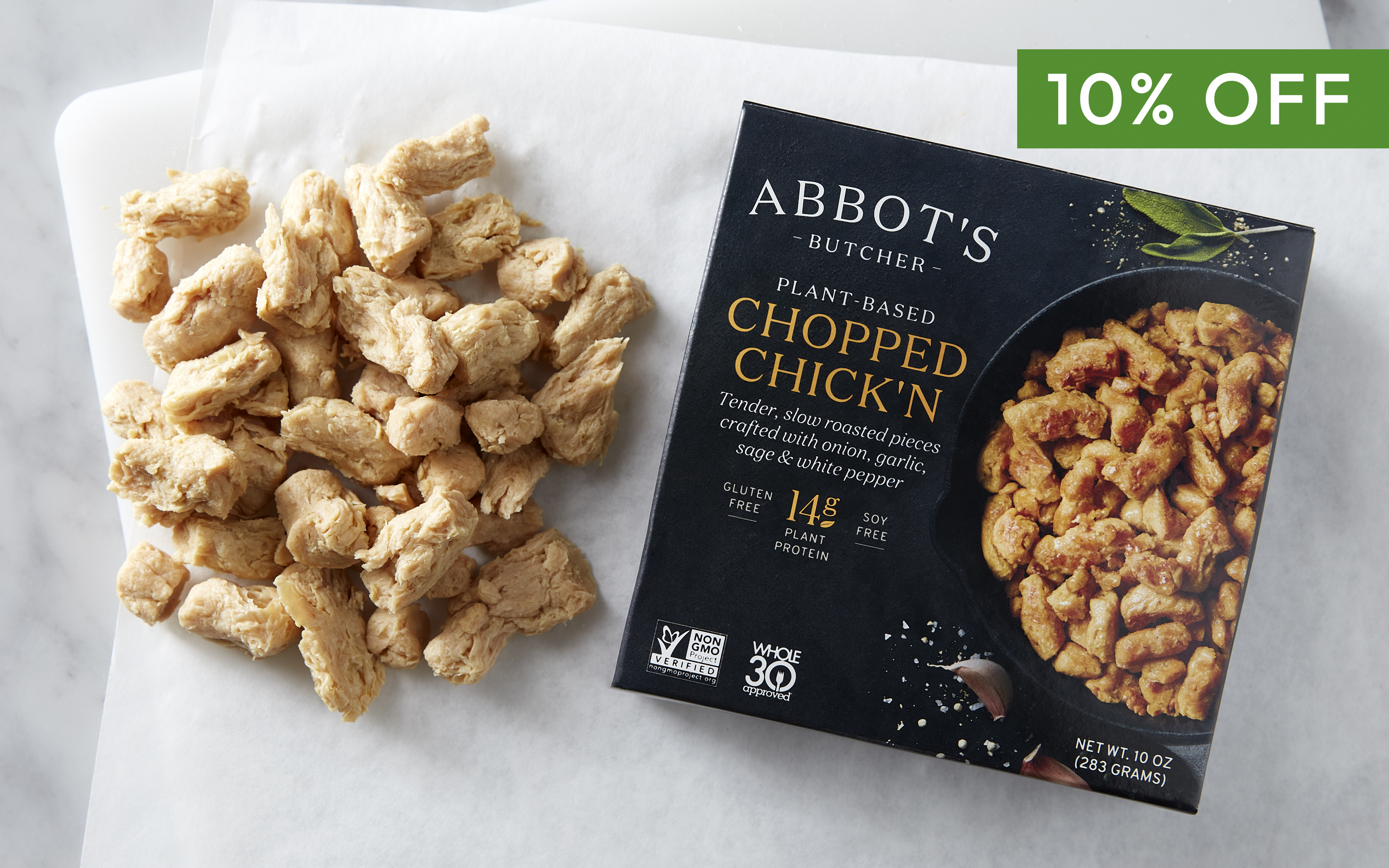 Plant-Based Chopped "Chick'n" | 10 oz | Abbot's Butcher | Good Eggs