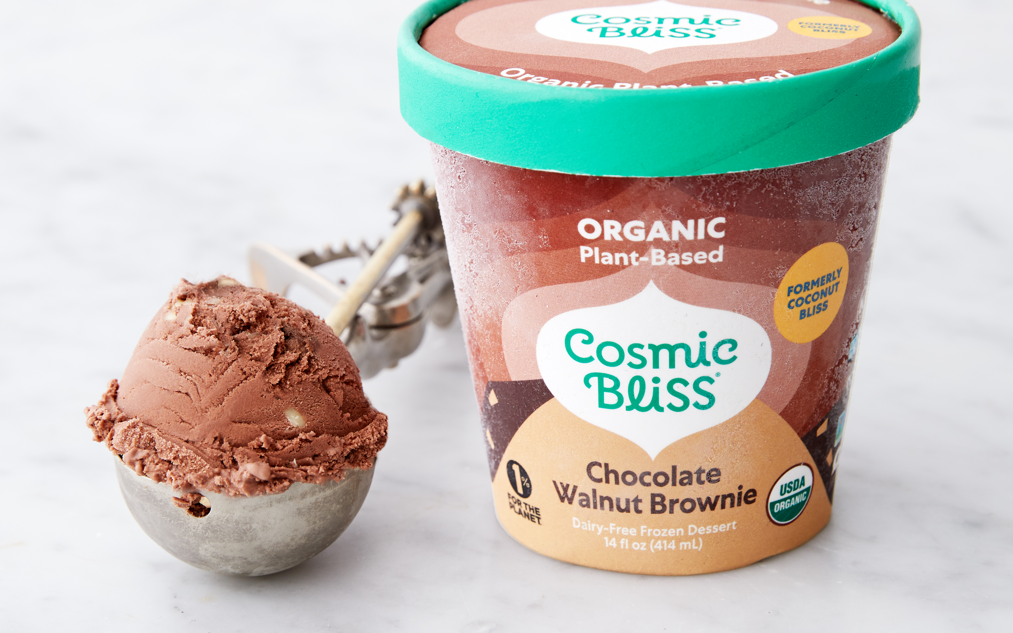 Organic Chocolate Walnut Brownie Vegan Ice Cream | 14 oz | Cosmic Bliss ...