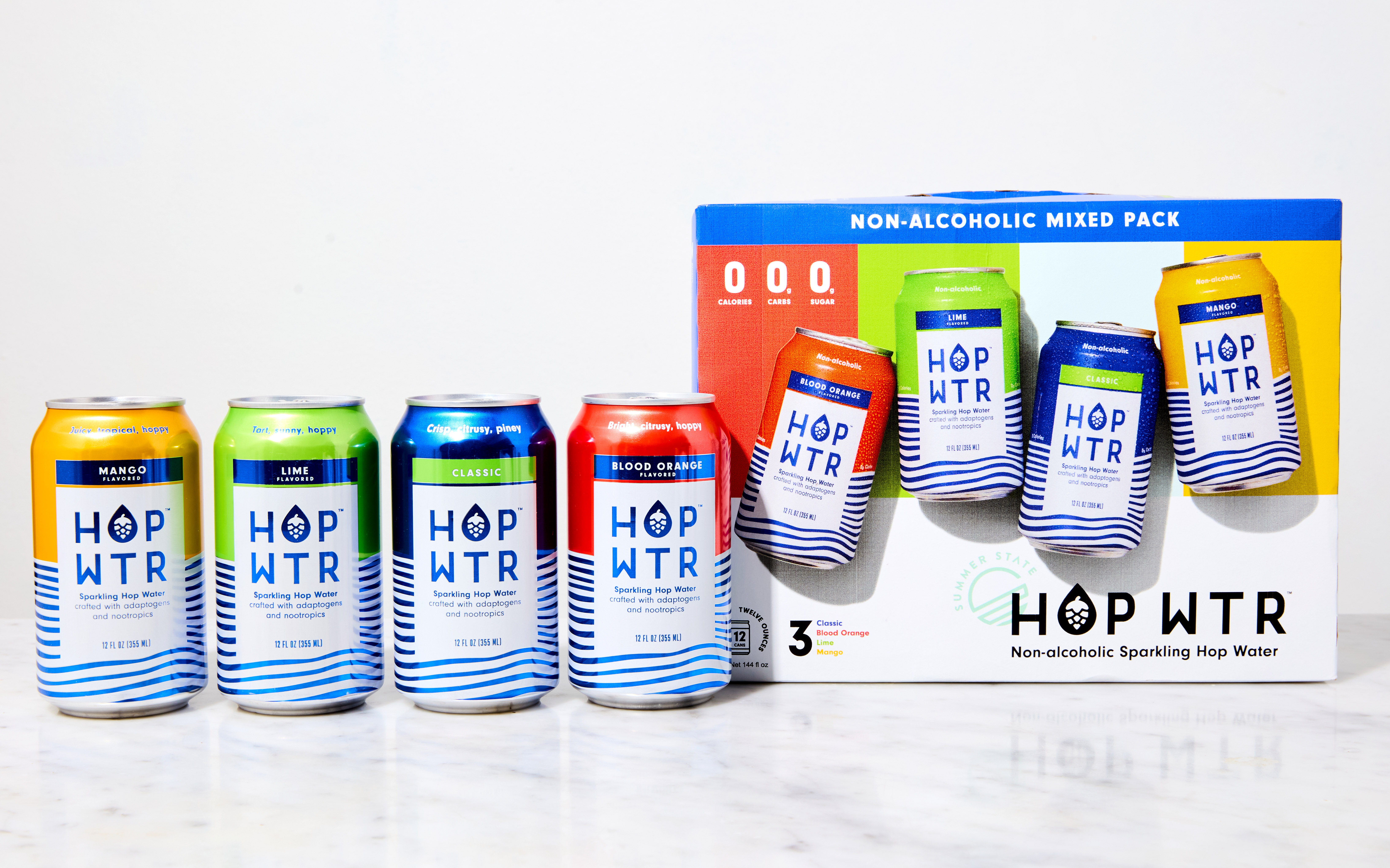 Non-Alcoholic Sparkling Hop Water Mixed Pack | 12 count | HOP WTR ...