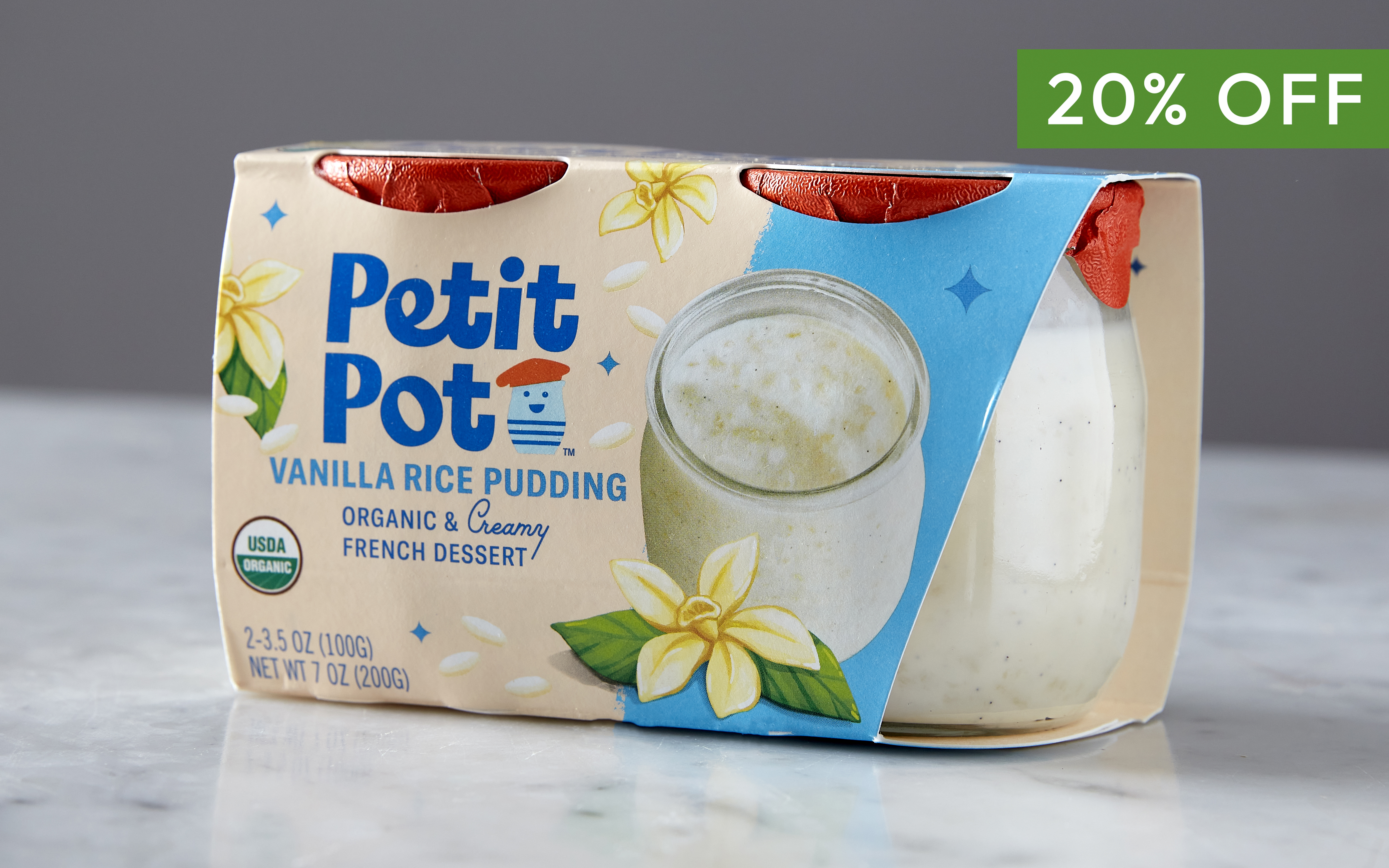 Rice Pudding Organic French Dessert (2-pack) | 2 count | Petit Pot ...