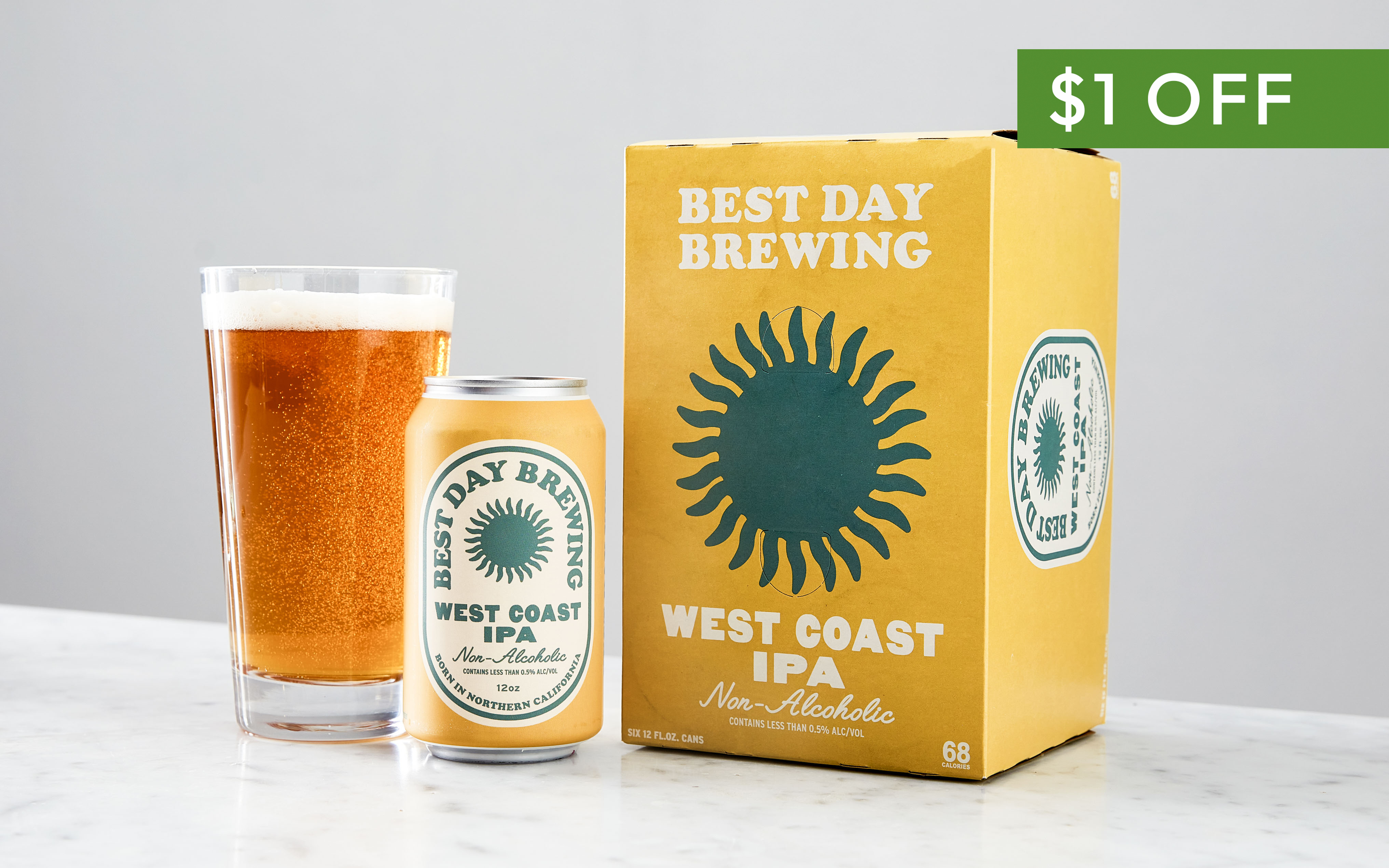 Non-Alcoholic West Coast IPA 6-Pack | 6 count | Best Day Brewing | Good ...