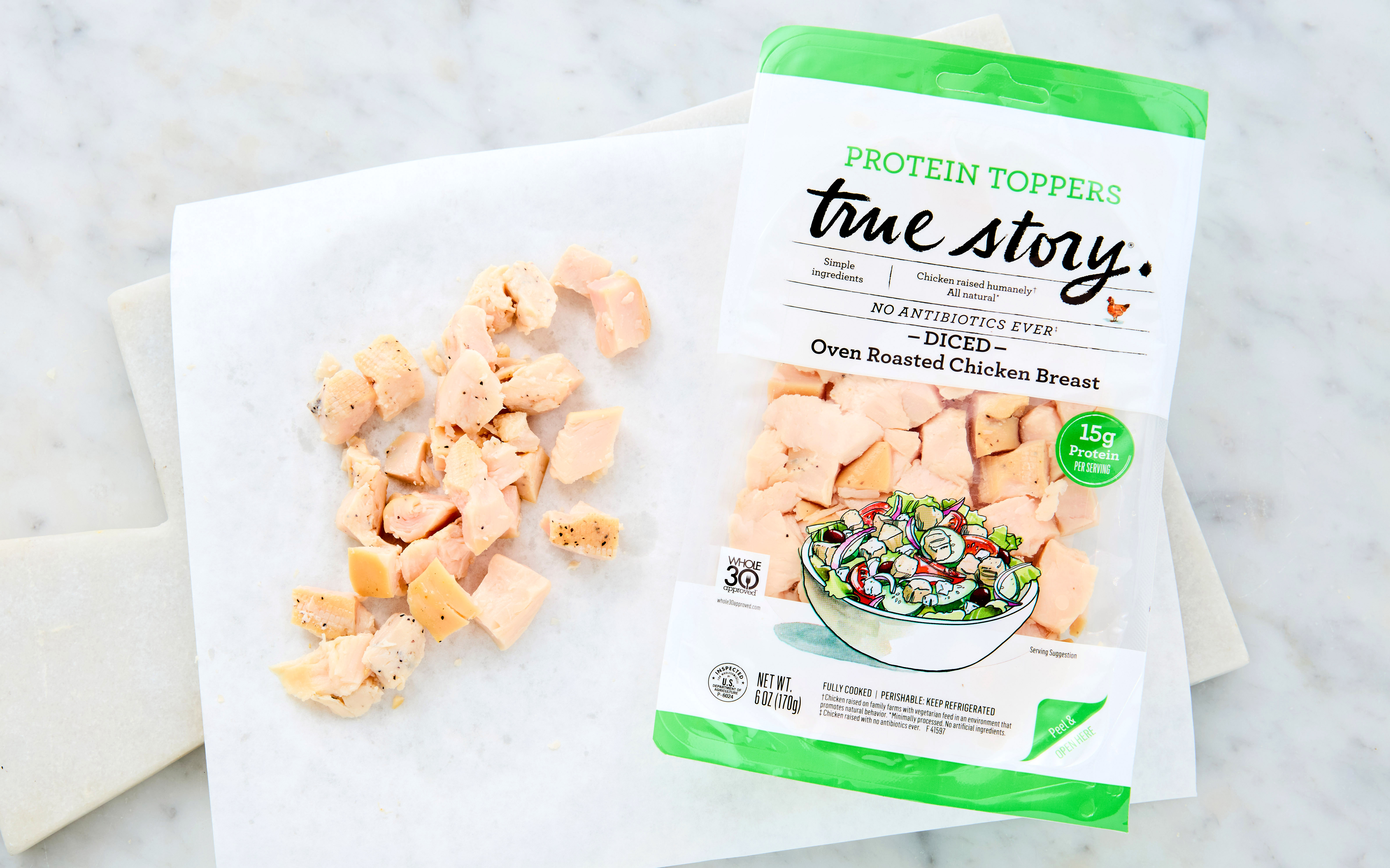 Oven Roasted Chicken Protein Toppers | 6 oz | True Story Foods | Good Eggs